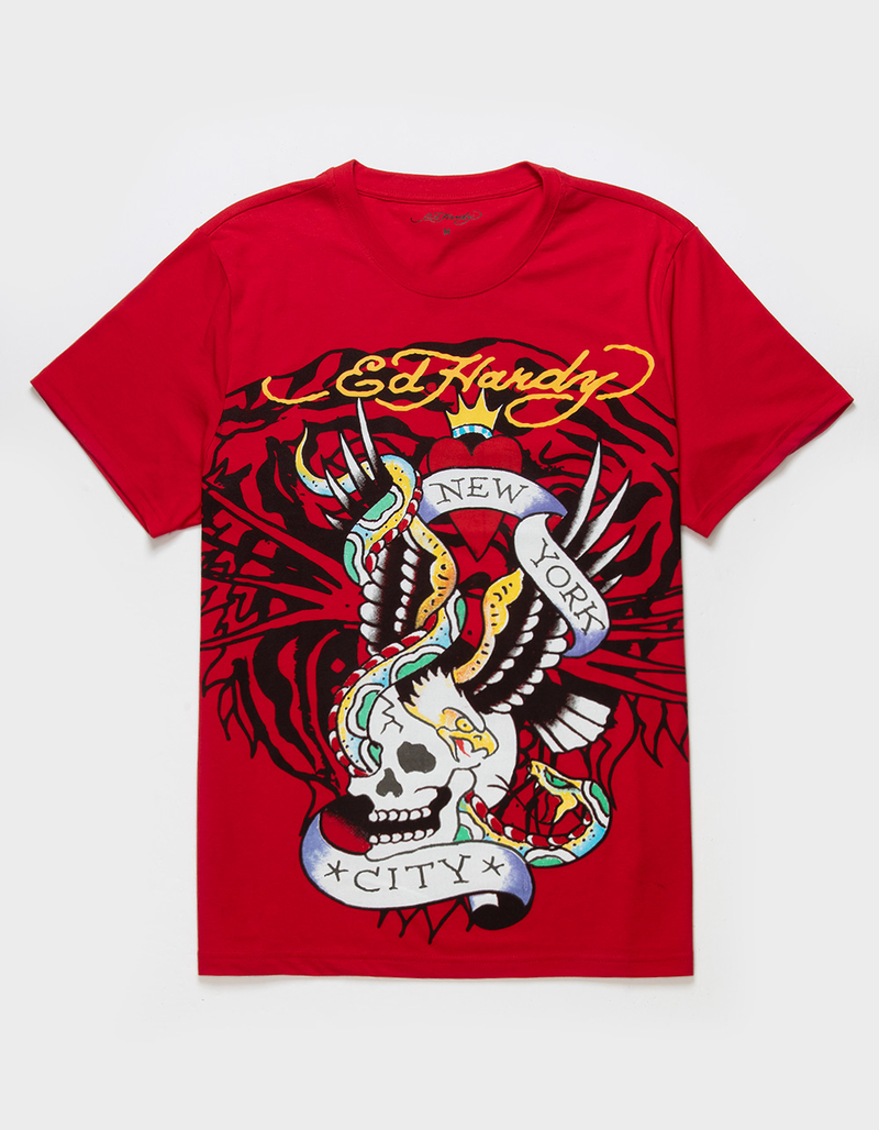 ED HARDY NYC Eagle Mens Tee - RED - XXL | Tillys