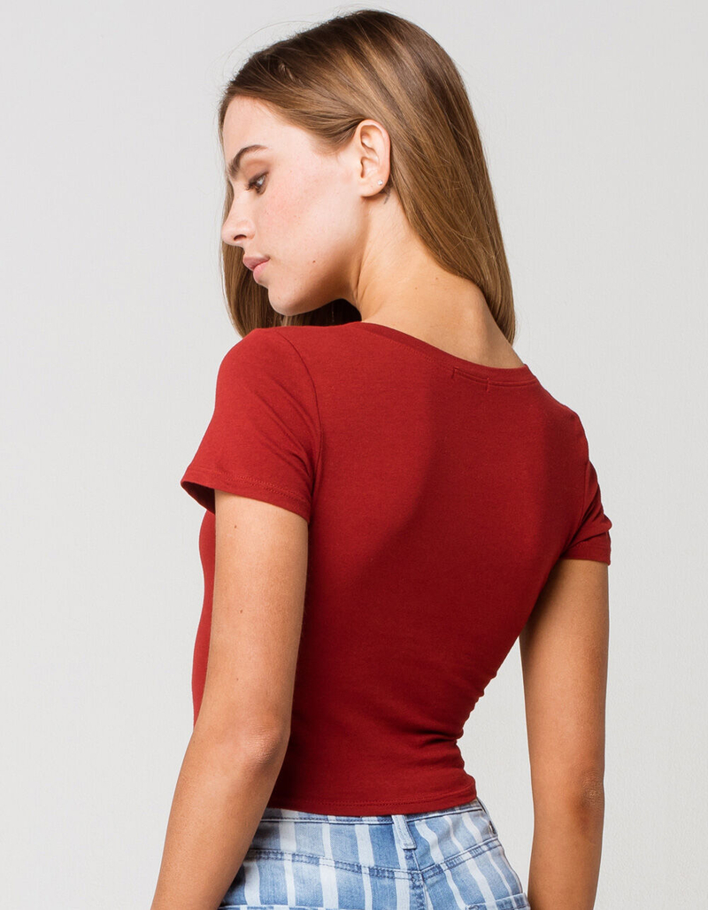 BOZZOLO Crew Neck Womens Rust Tee - RUST - S | Tillys