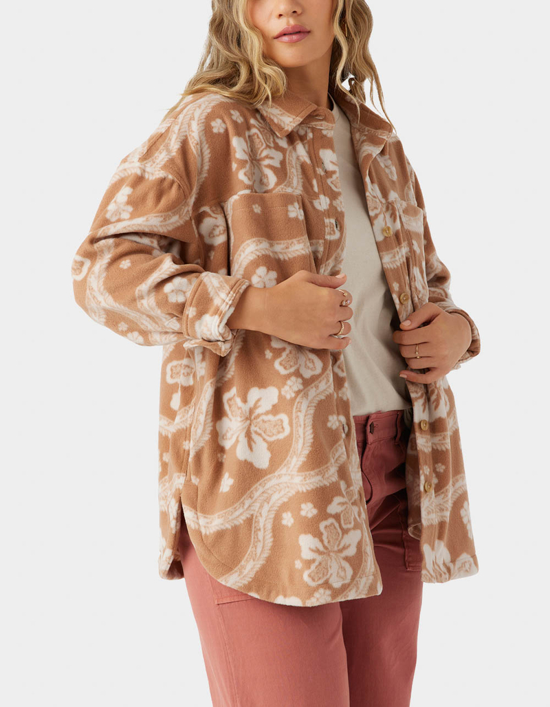O'NEILL Rune Superfleece Oversized Fit Womens Shacket - LIGHT BROWN ...