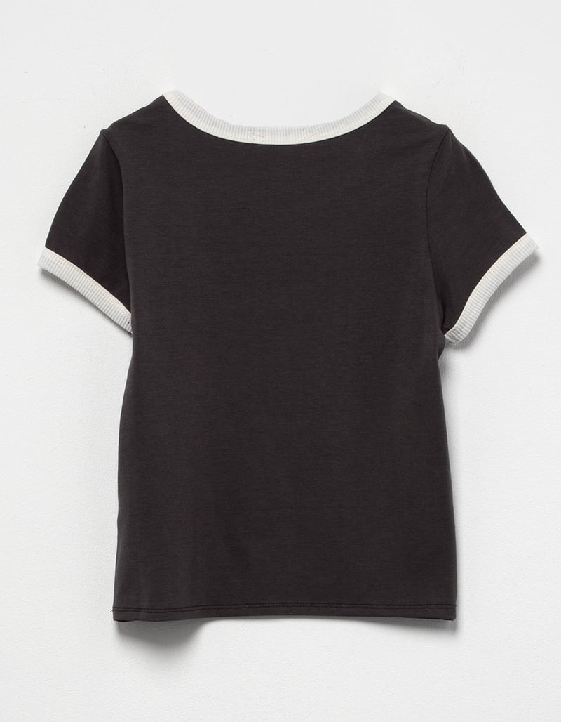 FULL TILT Essentials Girls Ringer Tee - BLACK COMBO | Tillys