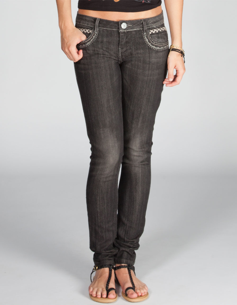 HIPPIE LAUNDRY Whip Stitch Womens Skinny Jeans - BLDEN - 11 | Tillys