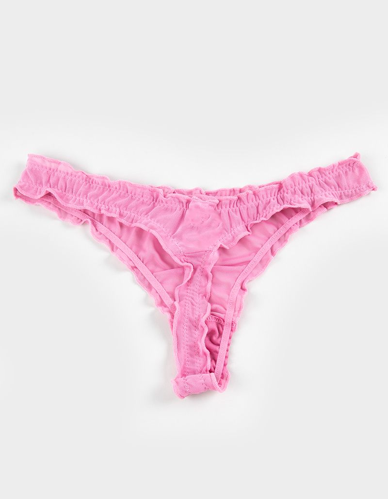 FULL TILT Lettuce Edge Mesh Thong - PINK | Tillys