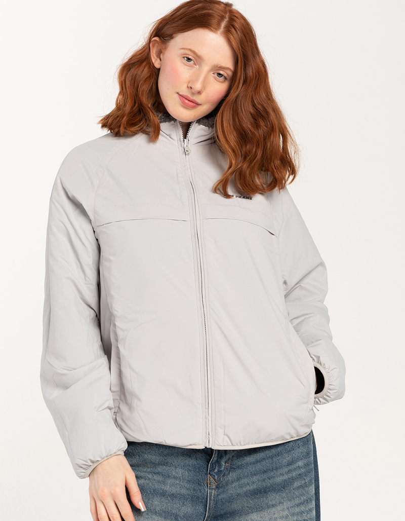 IETS FRANS Reversible Borg Fleece Womens Jacket - GRAY COMBO - M | Tillys