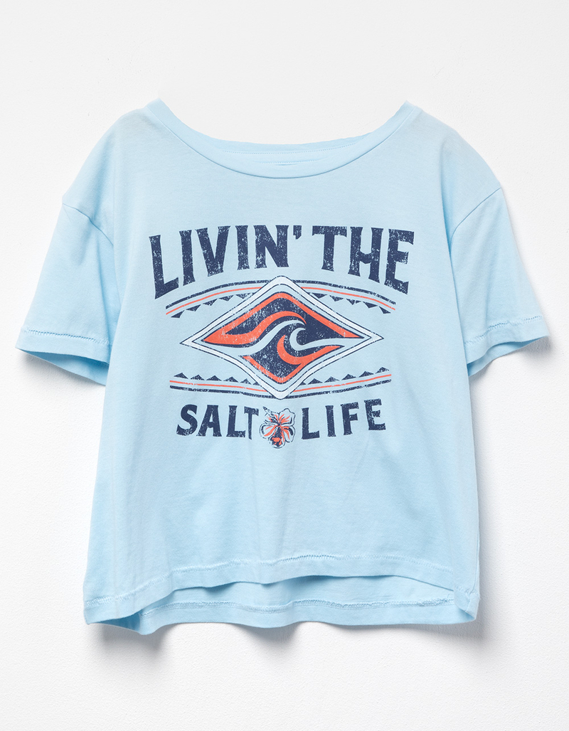 SALT LIFE Ride Tide Girls Crop Tee - BLUE - L | Tillys