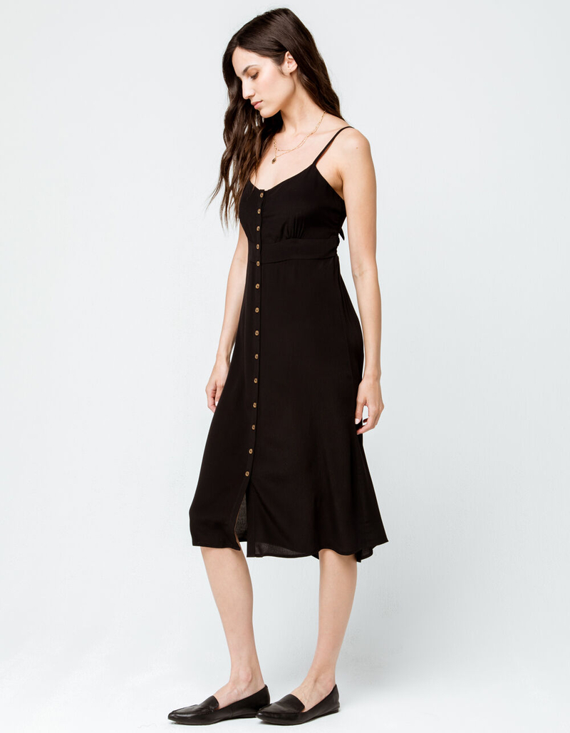 Sky And Sparrow Tie Back Black Midi Dress Black M Tillys