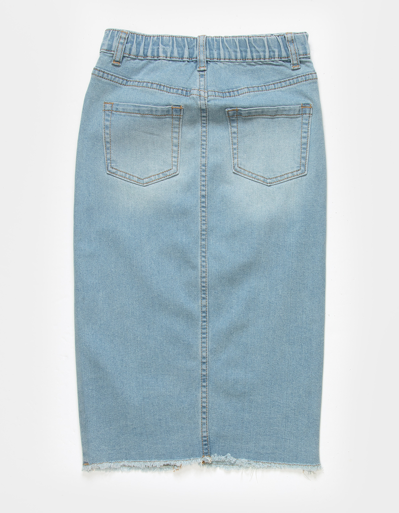 NO COMMENT Girls Midi Denim Skirt - LIGHT WASH - L | Tillys