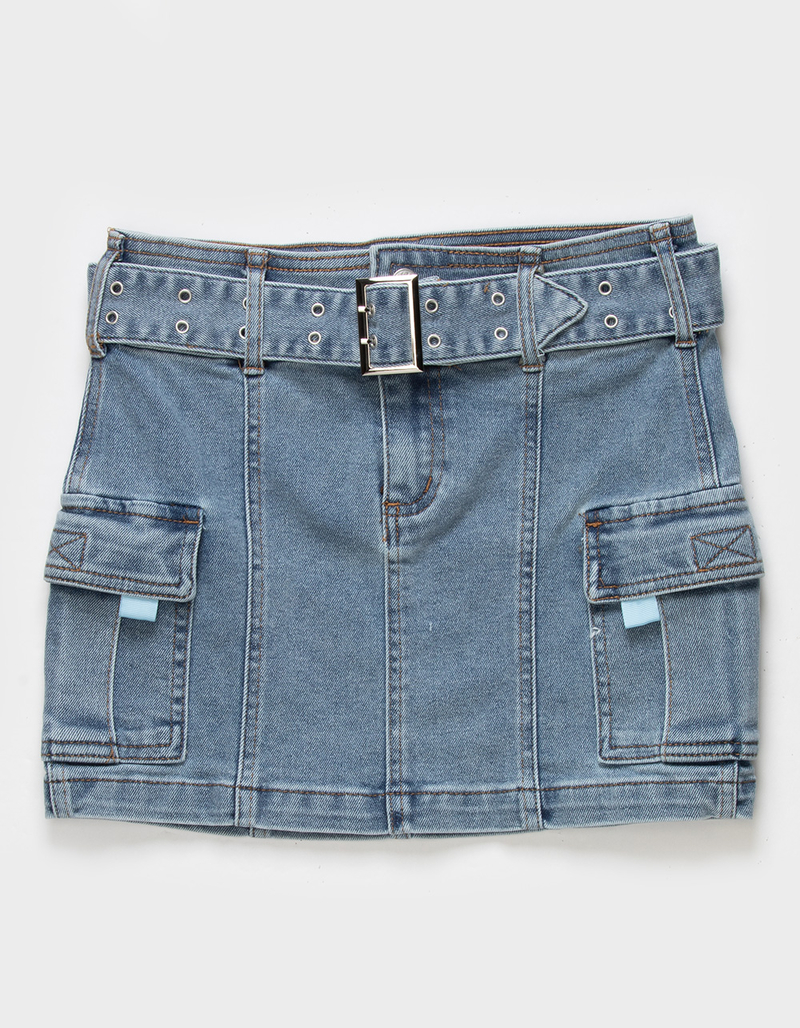 TRACTR Belted Girls Cargo Skirt - INDIGO | Tillys