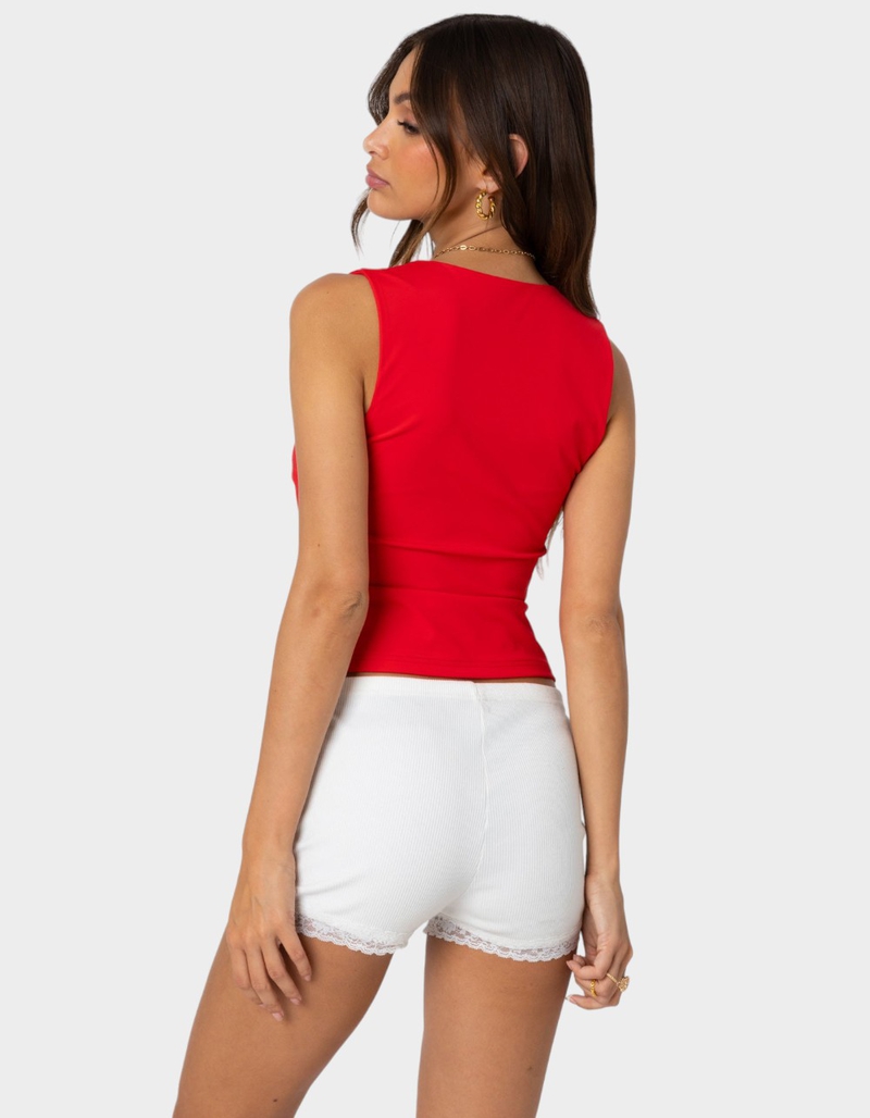 EDIKTED Essy Square Neck Top - RED | Tillys