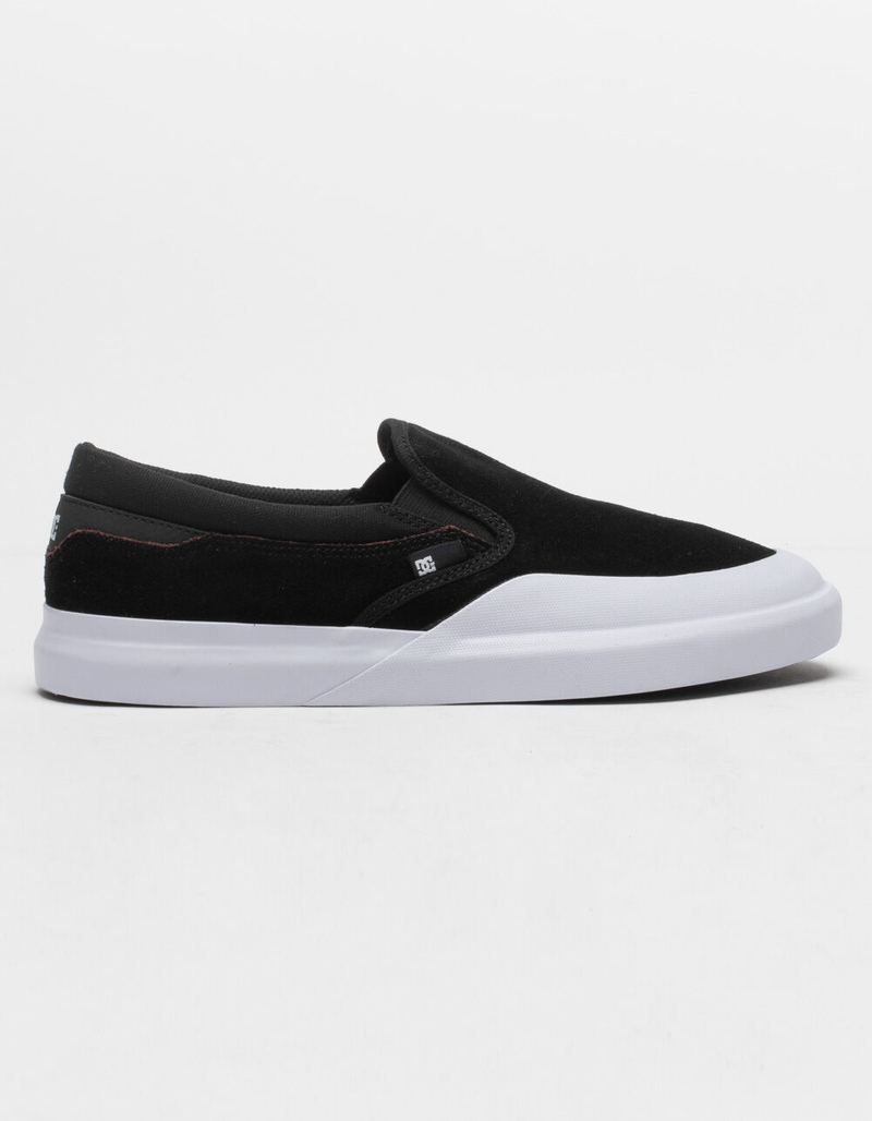 DC SHOES Infinite S Suede Mens Slip-On Skate Shoes - BLACK/WHITE | Tillys