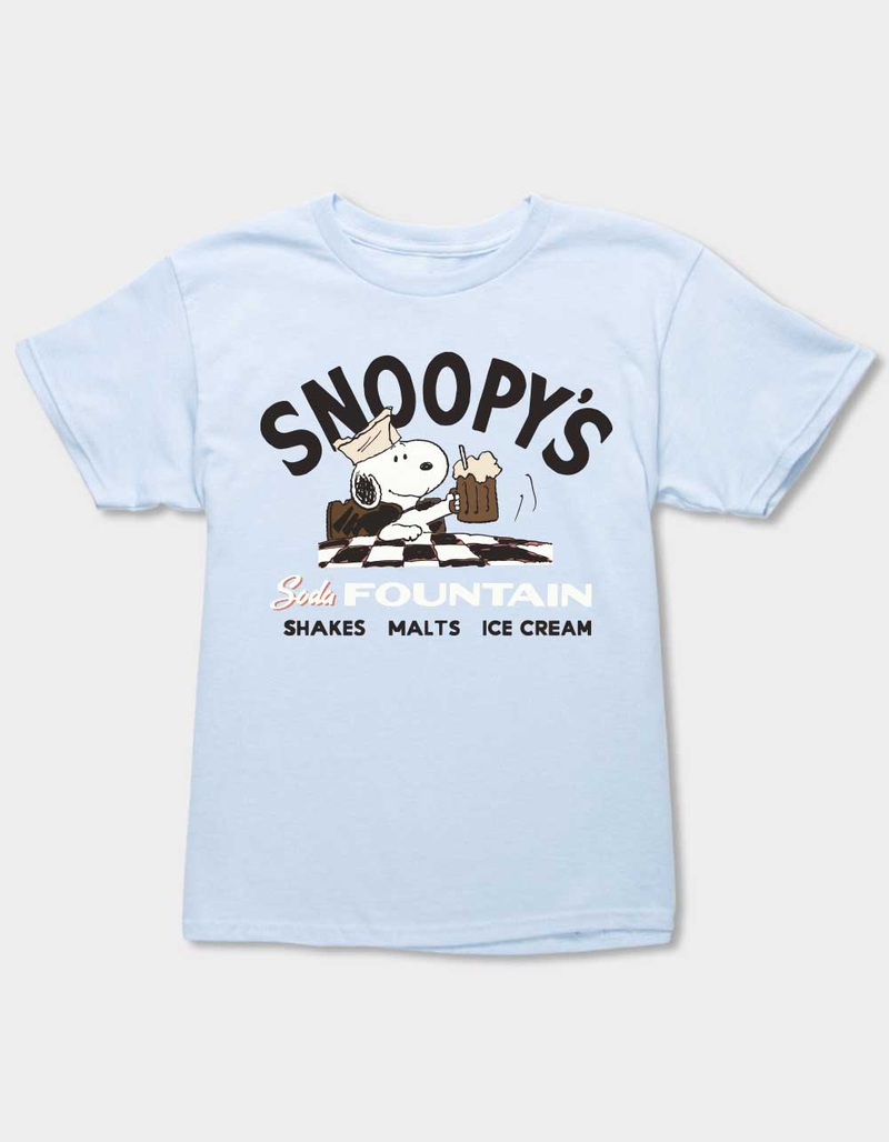 PEANUTS Snoopy's Soda Fountain Unisex Kids Tee - LIGHT BLUE | Tillys