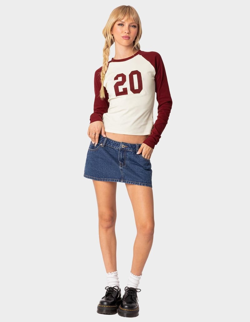 EDIKTED Feeling 20 Long Sleeve Tee - DK RED | Tillys