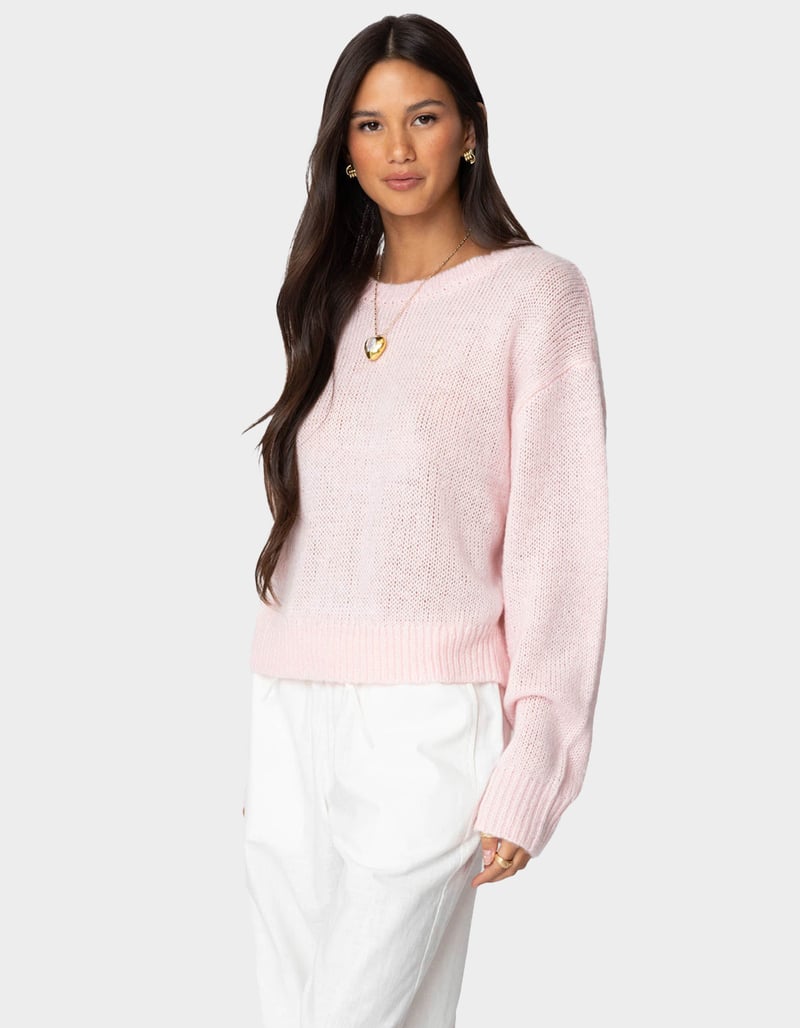 EDIKTED Kyrah Oversized Knit Sweater - LIGHT PINK - M | Tillys