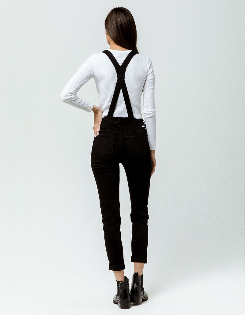 Ivy And Main Button Front Womens Ripped Overalls Black 9 Tillys