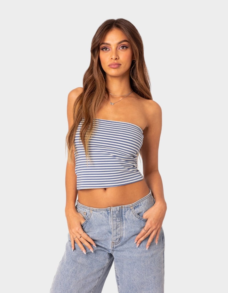 EDIKTED Lilah Striped Tube Top - LIGHT BLUE | Tillys