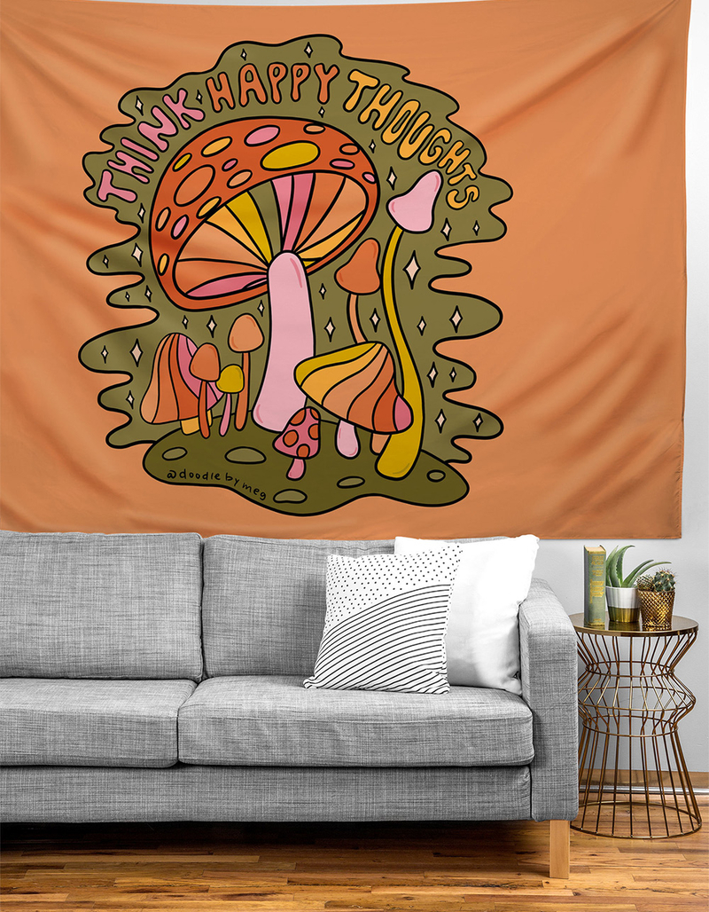 DENY DESIGNS Doodle by Meg Think Happy Thoughts Tapestry - MULTI - ONE ...
