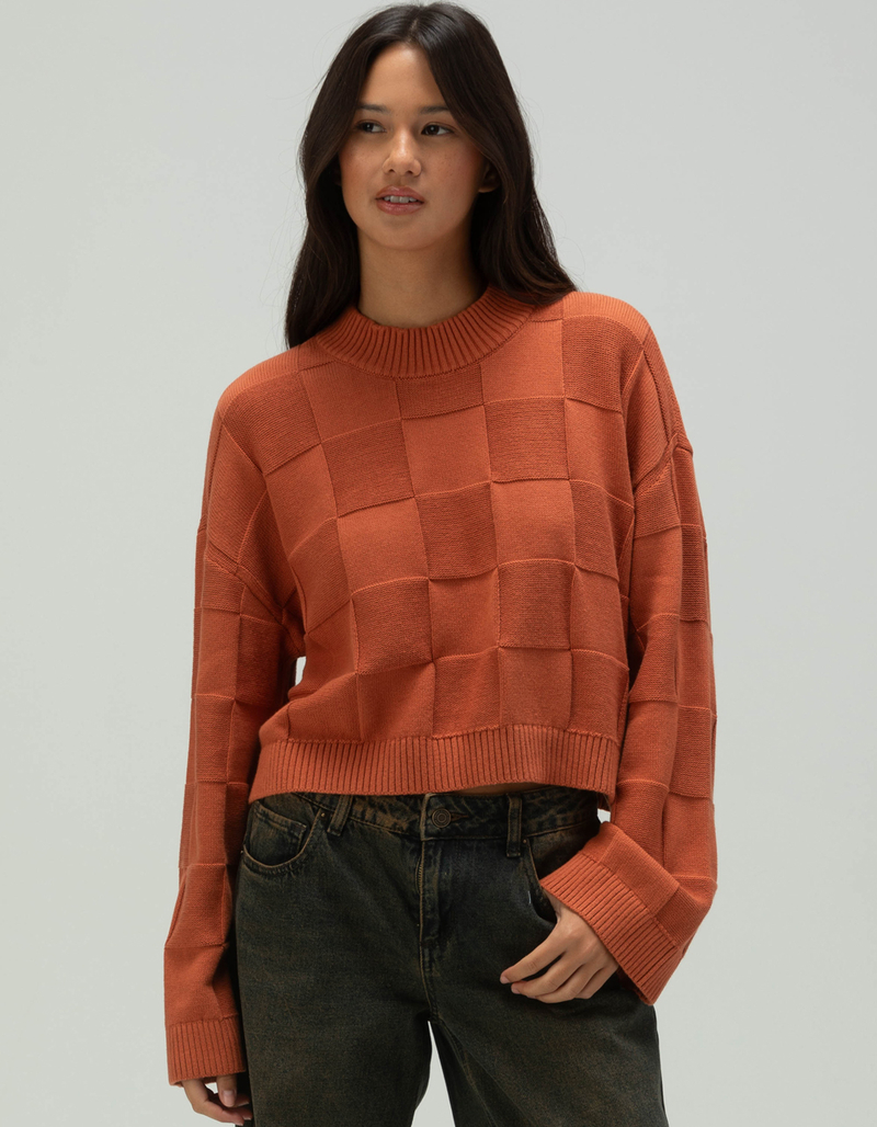 VANS Camille Checker Womens Sweater - BURNT ORANGE | Tillys