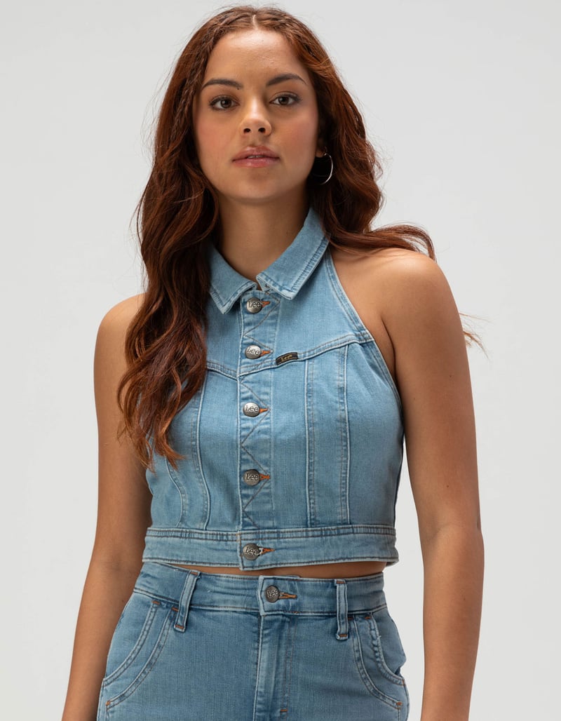 LEE Seamed Denim Womens Halter Top - DENIM - S | Tillys