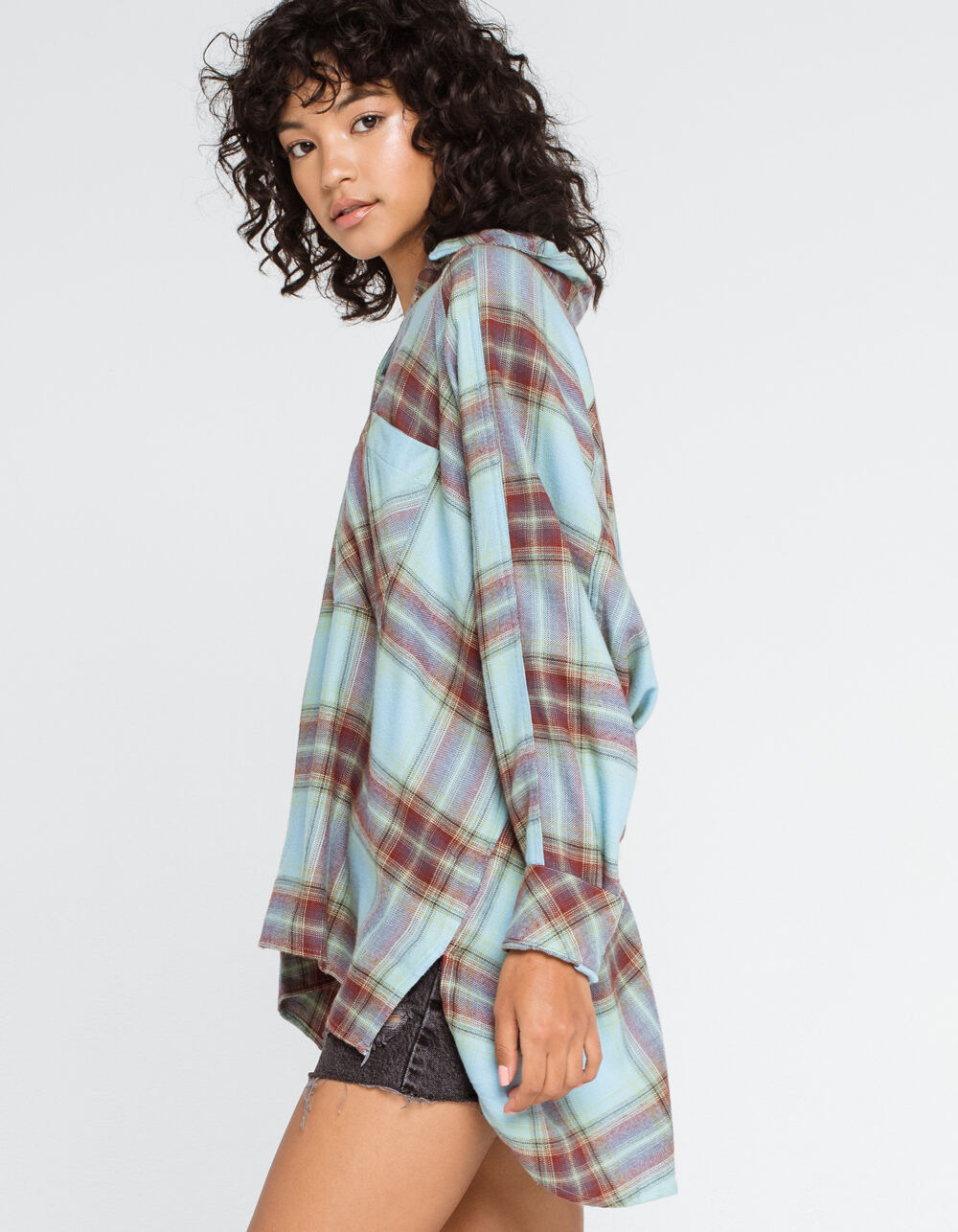 BDG Urban Outfitters Brendan Drapey Womens Flannel Shirt - BLUE COMBO ...