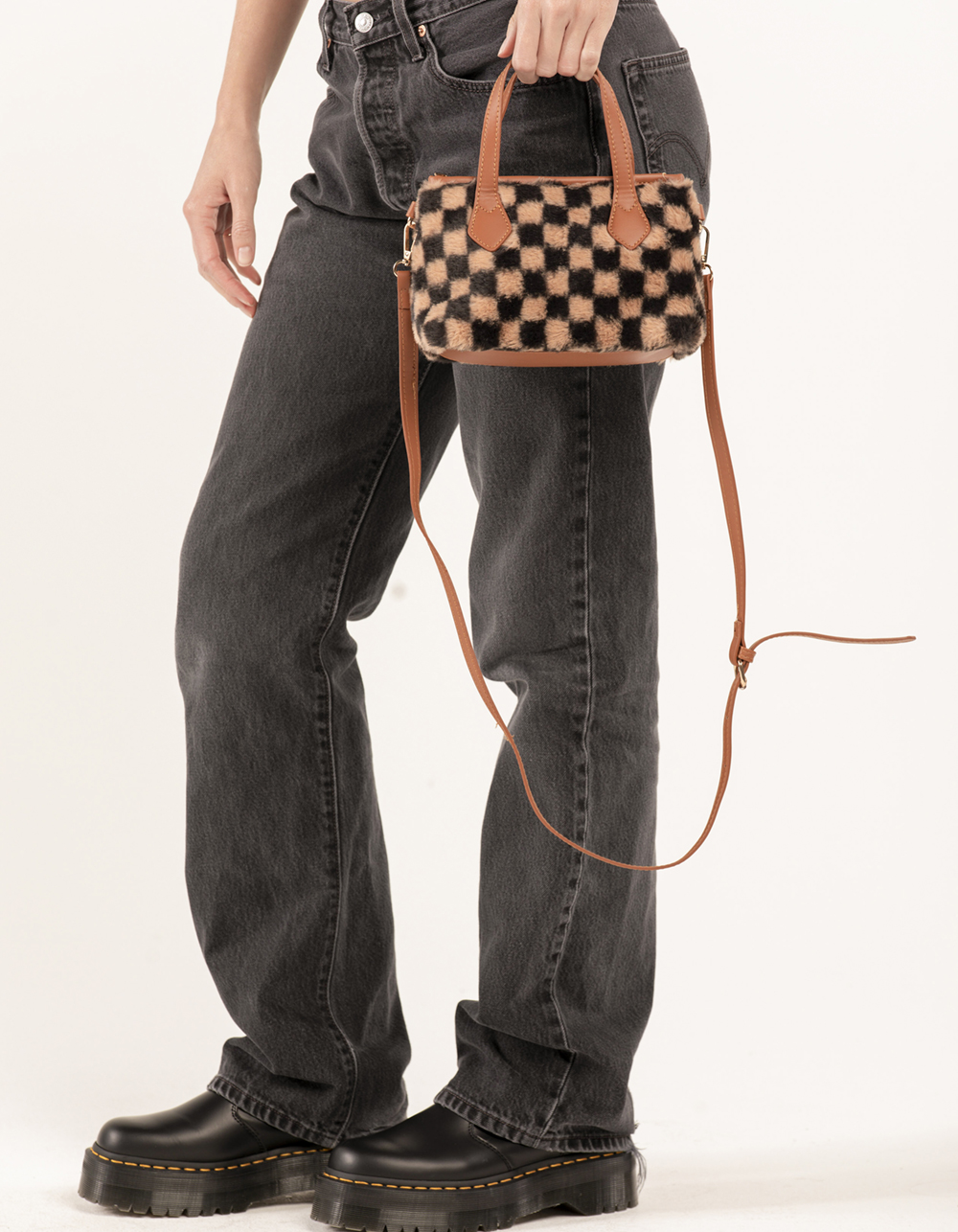 Checkered Handbag - BLACK/BROWN | Tillys