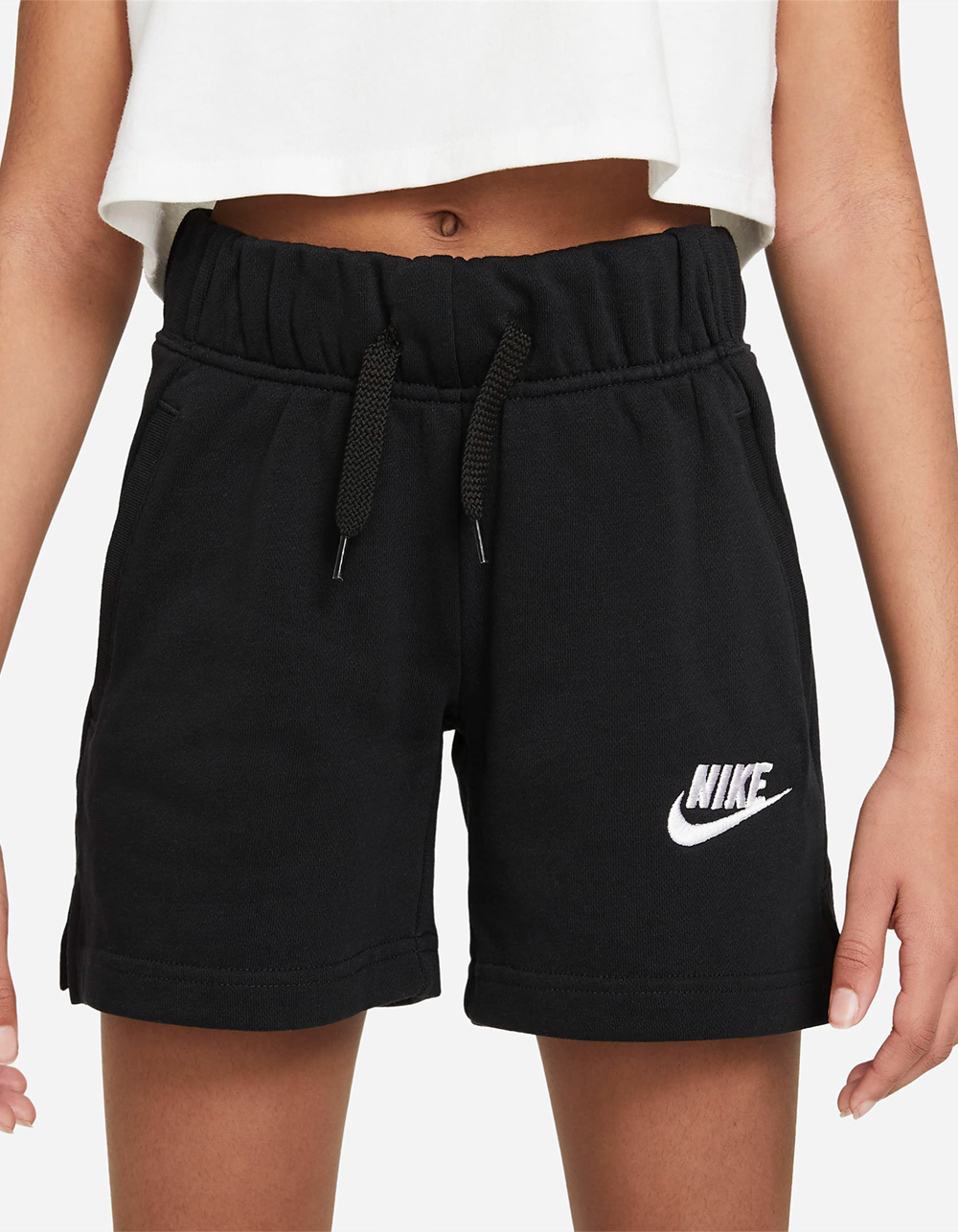 NIKE Sportswear Club Girls Shorts - BLK/WHT | Tillys
