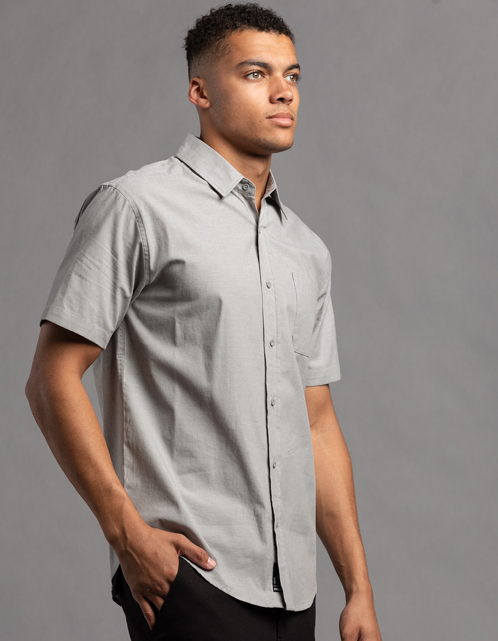 RSQ Mens Solid Chambray Button Up Shirt - GRAY | Tillys