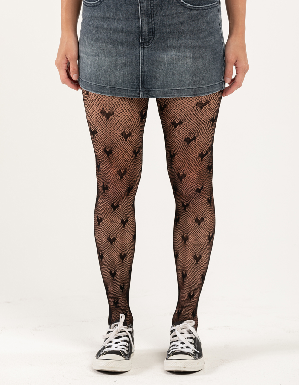 FULL TILT Heart Fishnet Tights - BLACK | Tillys