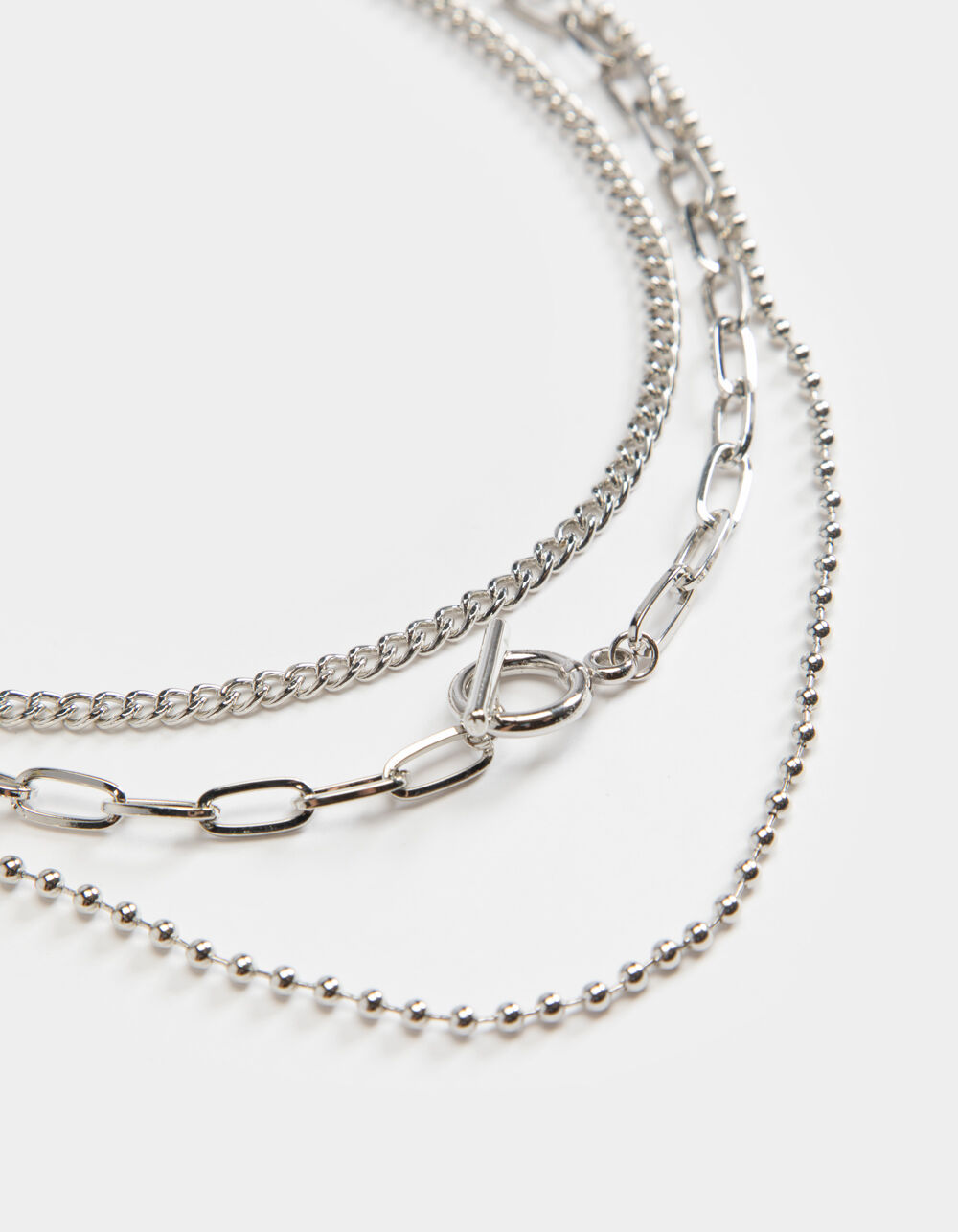 FULL TILT Layered Ball & Toggle Necklace - SILVER | Tillys