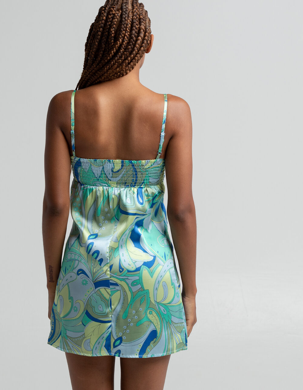 FULL TILT Satin O-Ring Dress - BLUE COMBO | Tillys