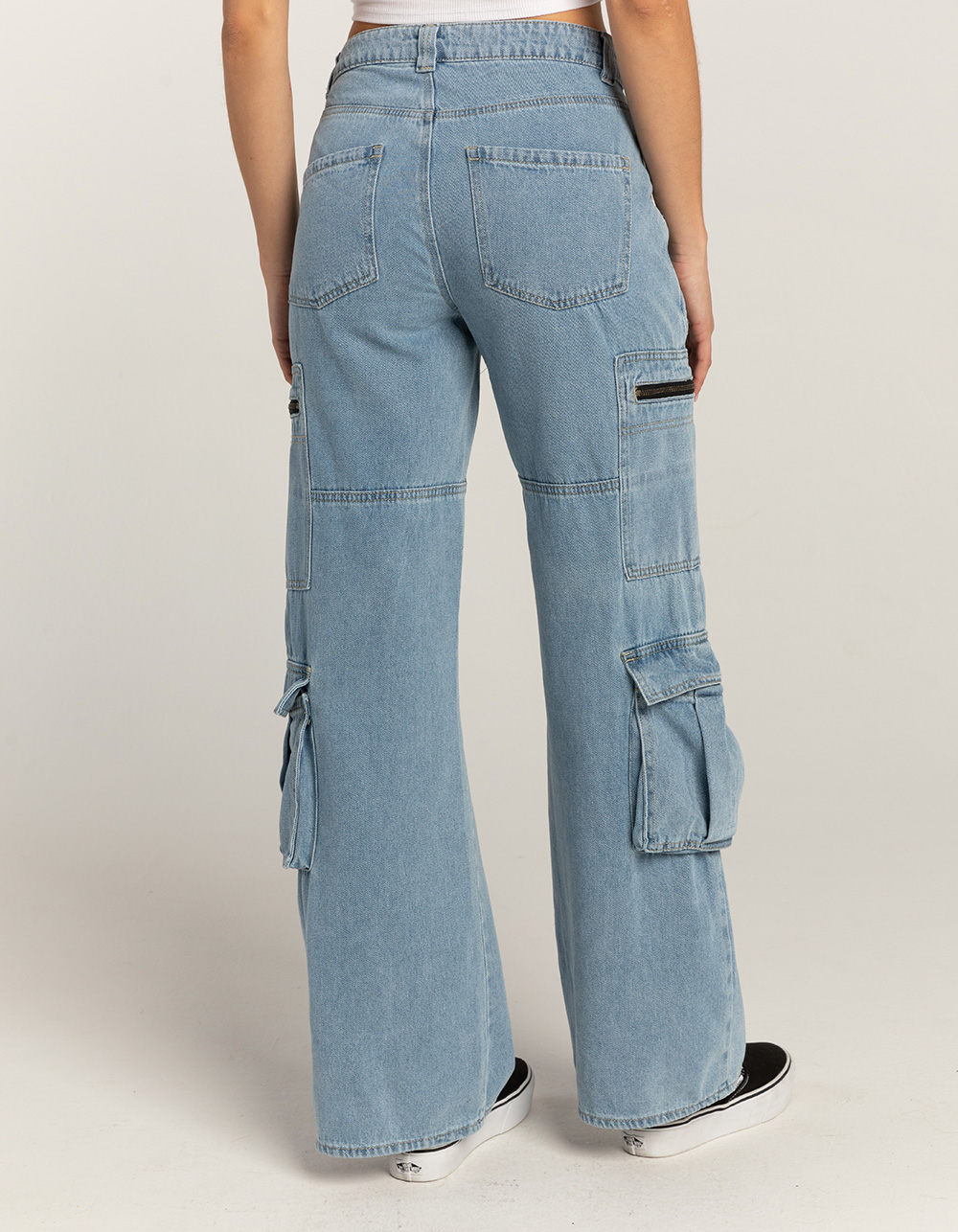 RSQ Womens High Rise Seamed Triple Cargo Pants - MEDIUM WASH | Tillys