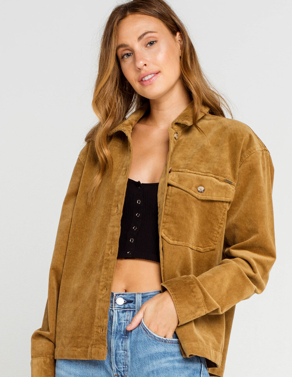 VOLCOM Sha Lala Womens Shacket - VINTAGE GOLD | Tillys