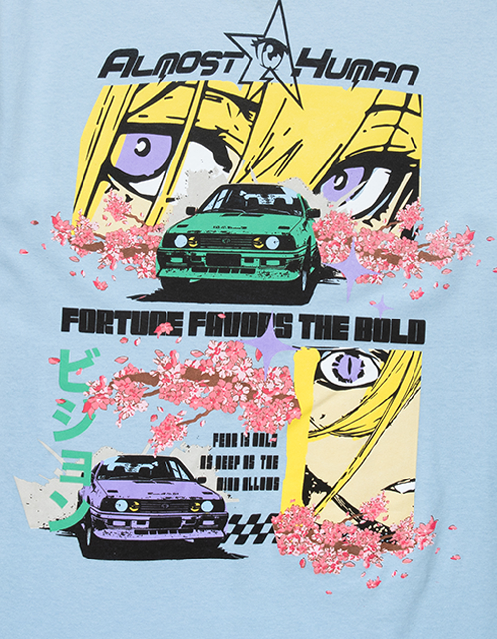 ALMOST HUMAN Fortune Favors The Bold Mens Tee - LIGHT BLUE | Tillys
