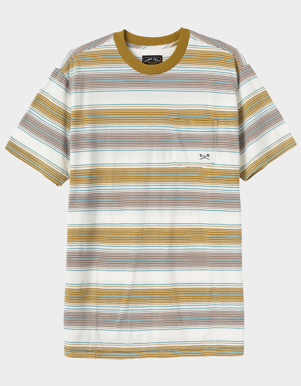 DARK SEAS Faded Mens Stripe Pocket Tee - ANTIQUE WHITE | Tillys