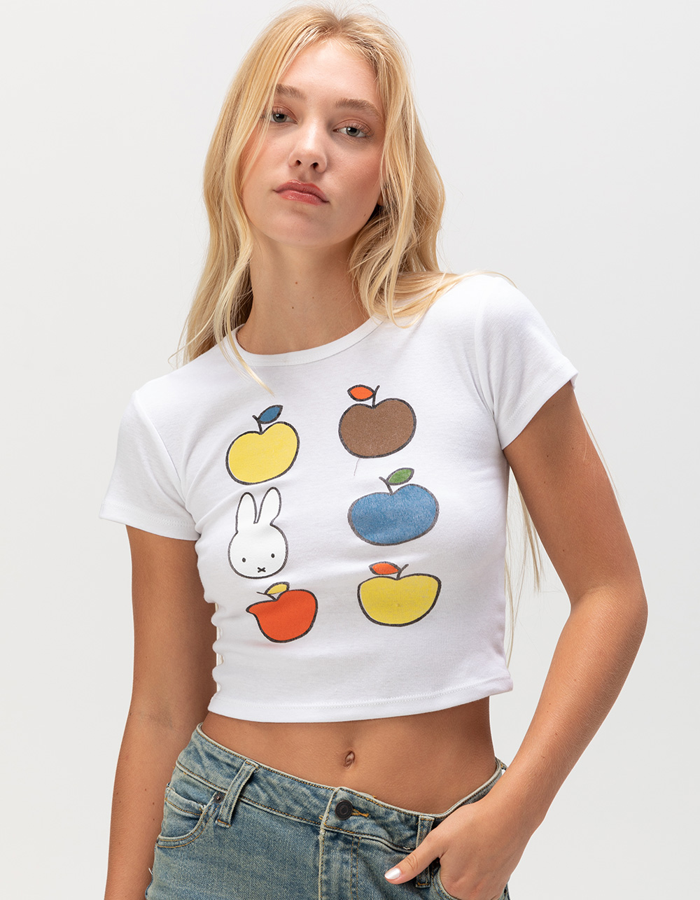 MIFFY Apple Womens Baby Tee - WHITE | Tillys