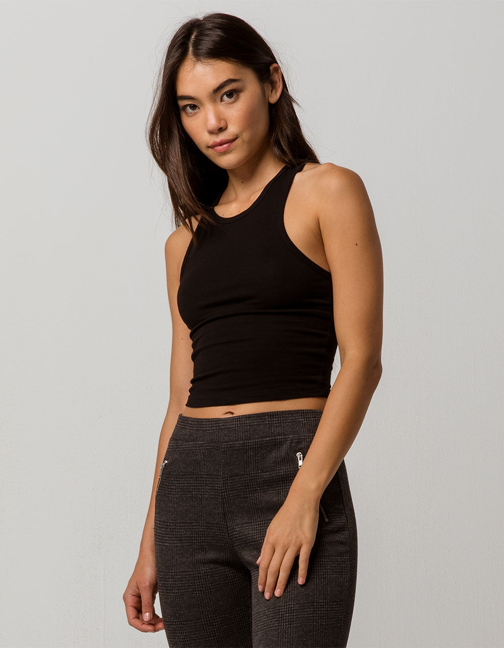 Crop Top Black Racerback