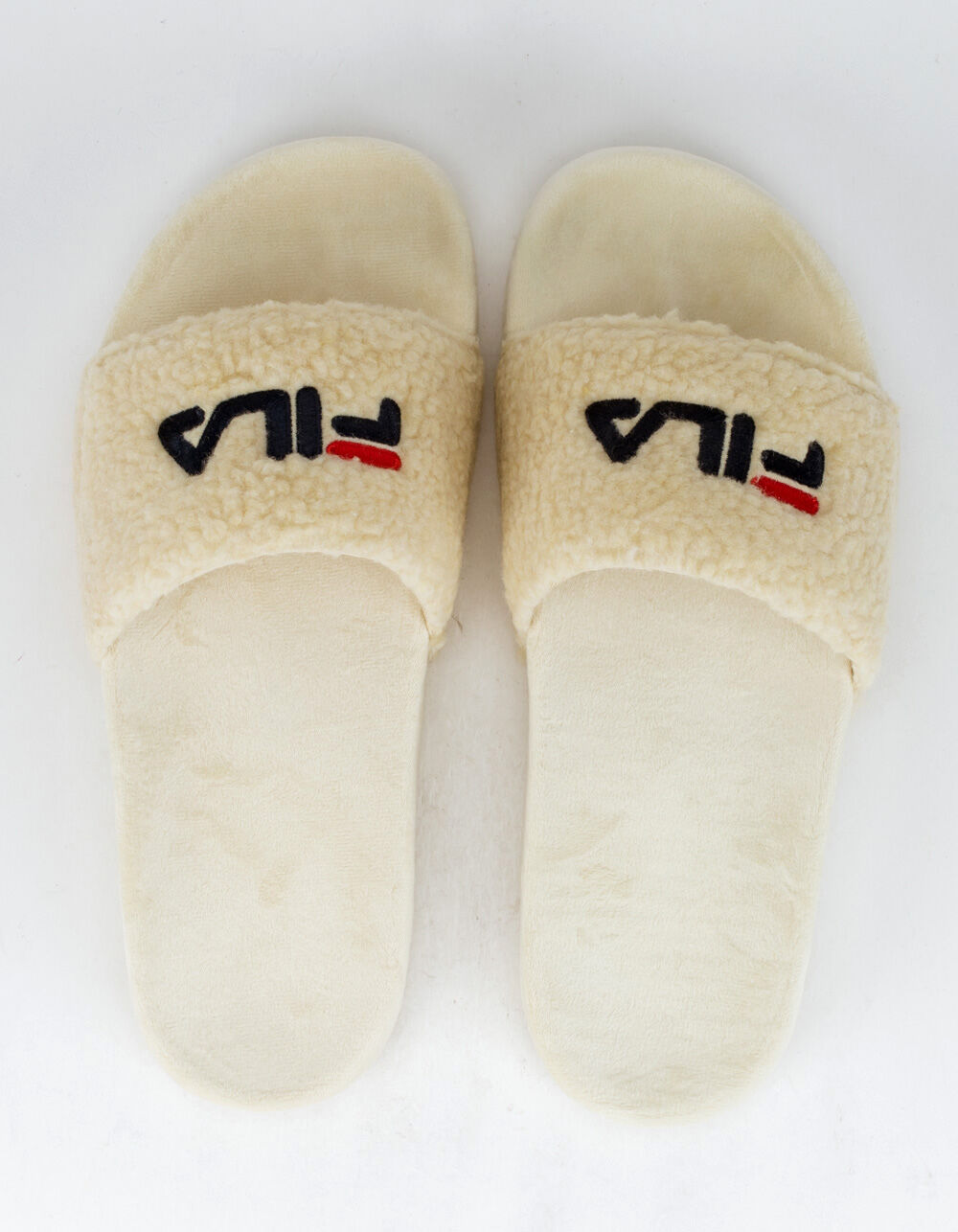 FILA Fuzzy Womens Cream Slide Sandals - CREAM | Tillys
