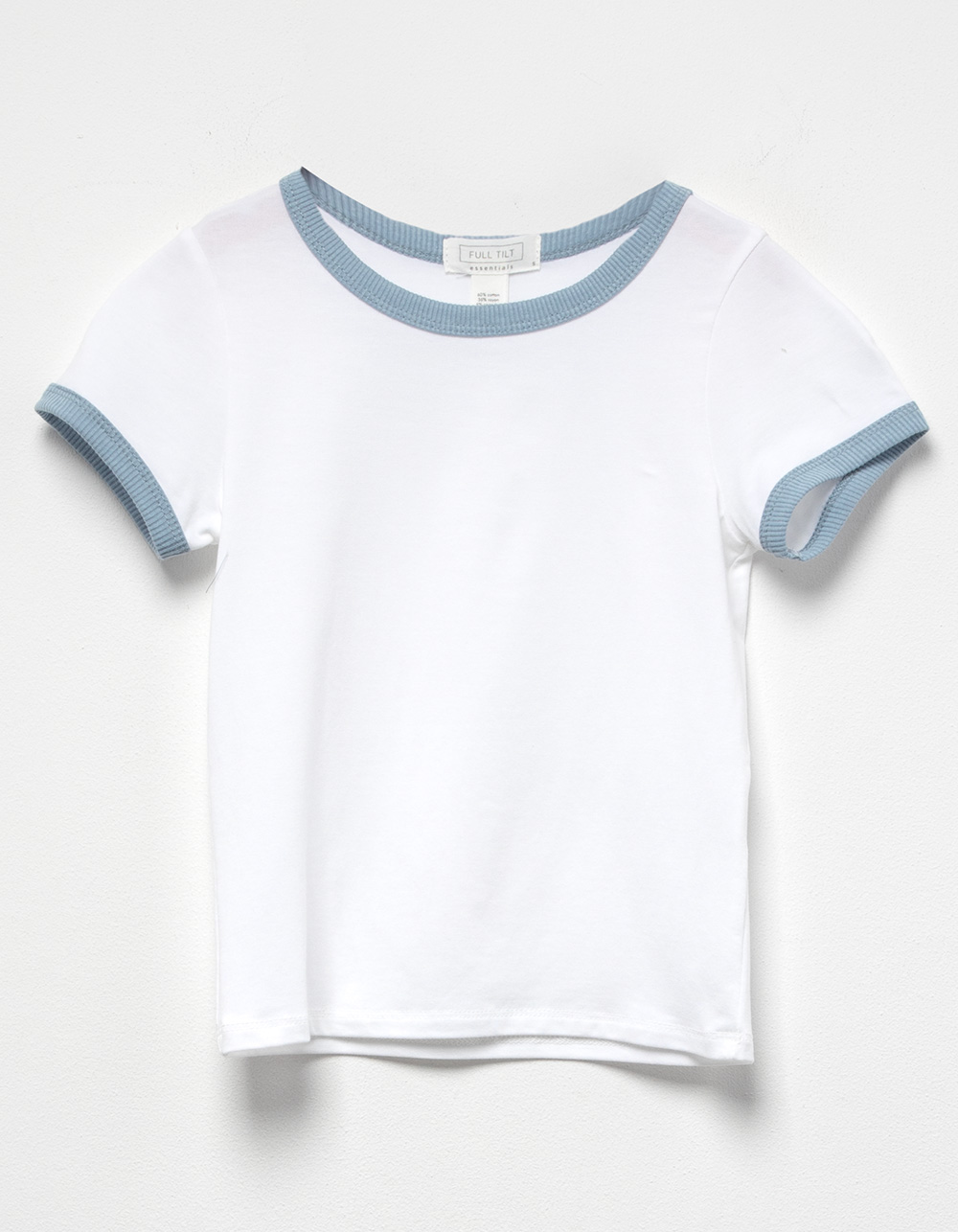 FULL TILT Essentials Girls Ringer Tee - WHITE COMBO | Tillys