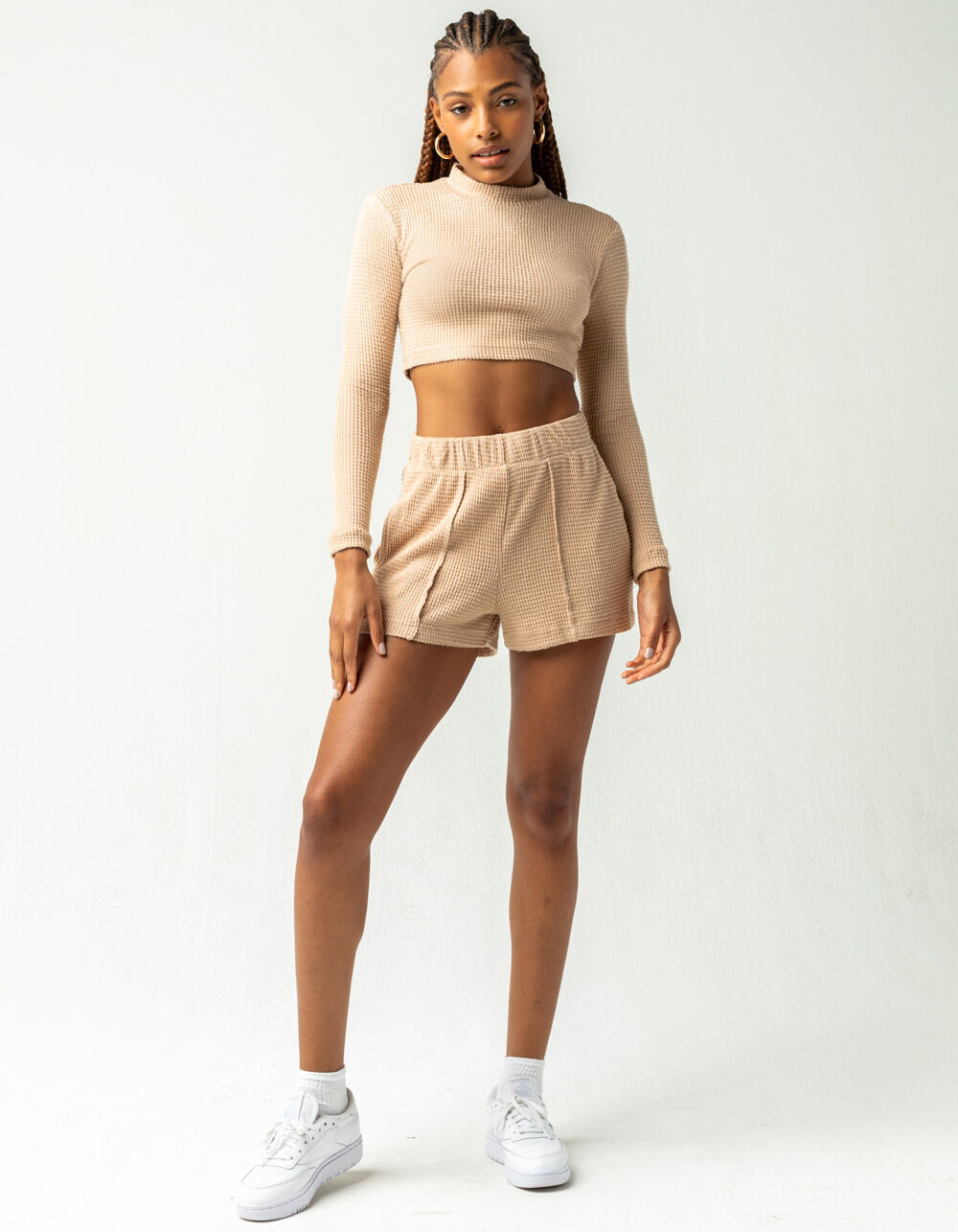 MISS POSH Fuzzy Womens Tan Lounge Shorts - TAN | Tillys