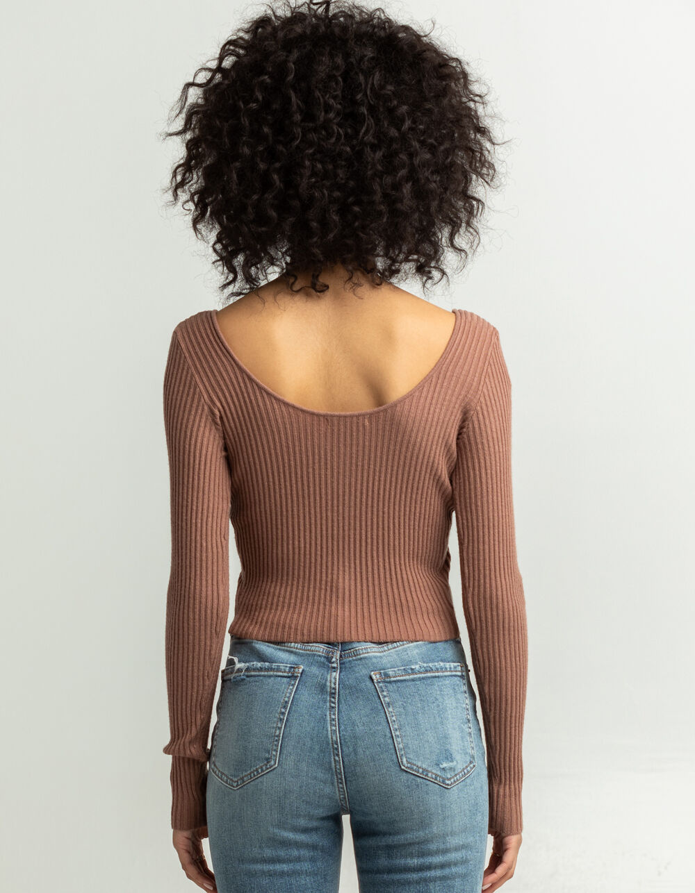 FULL TILT Scoop Zip Up Womens Sweater - BROWN | Tillys