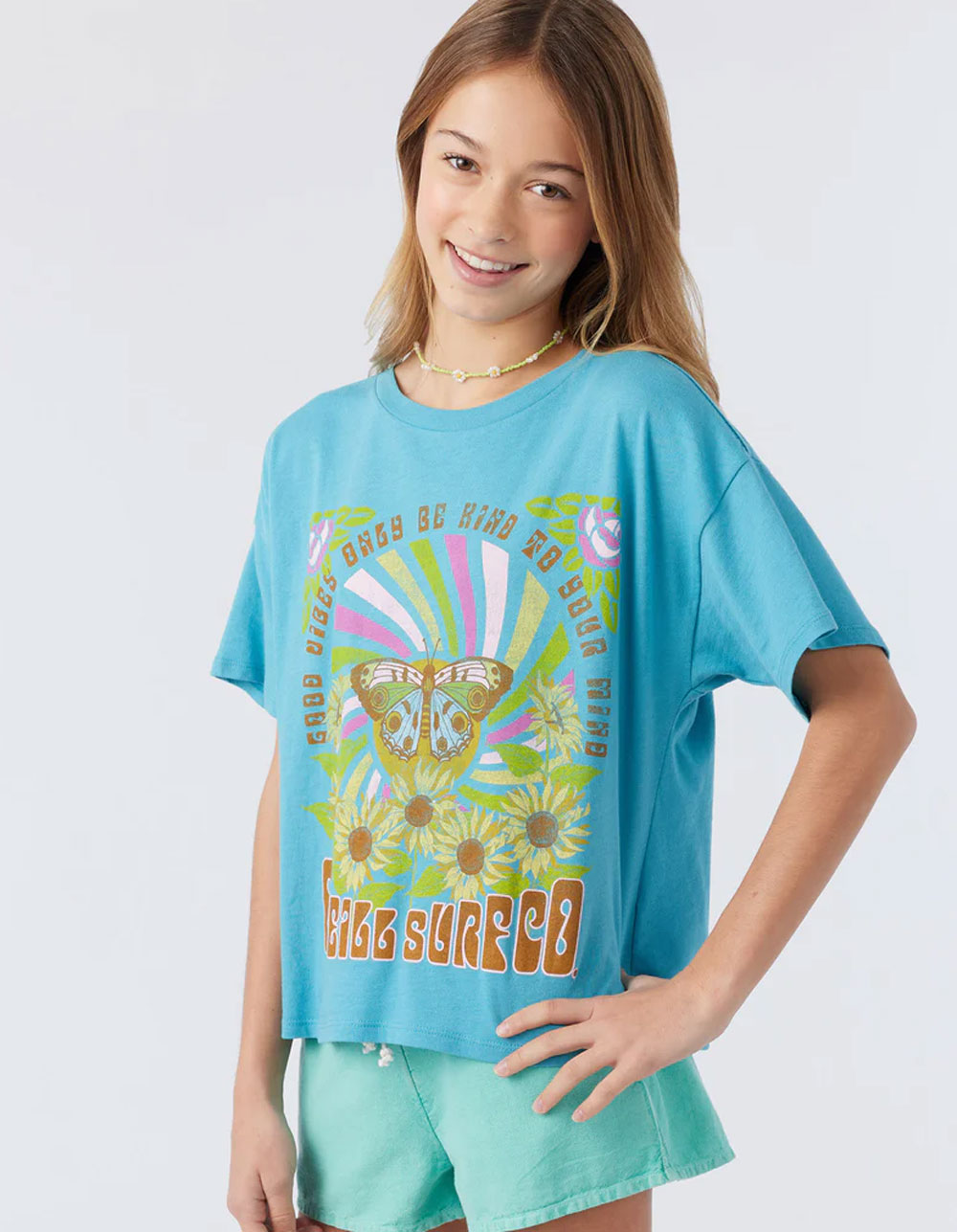 O'NEILL Good Vibes Girls Oversized Tee - BLUE | Tillys