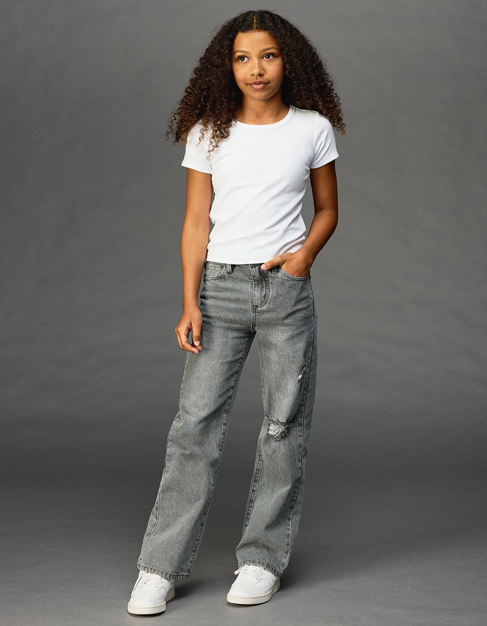RSQ Girls High Rise Wide Leg Jeans - DARK GRAY | Tillys