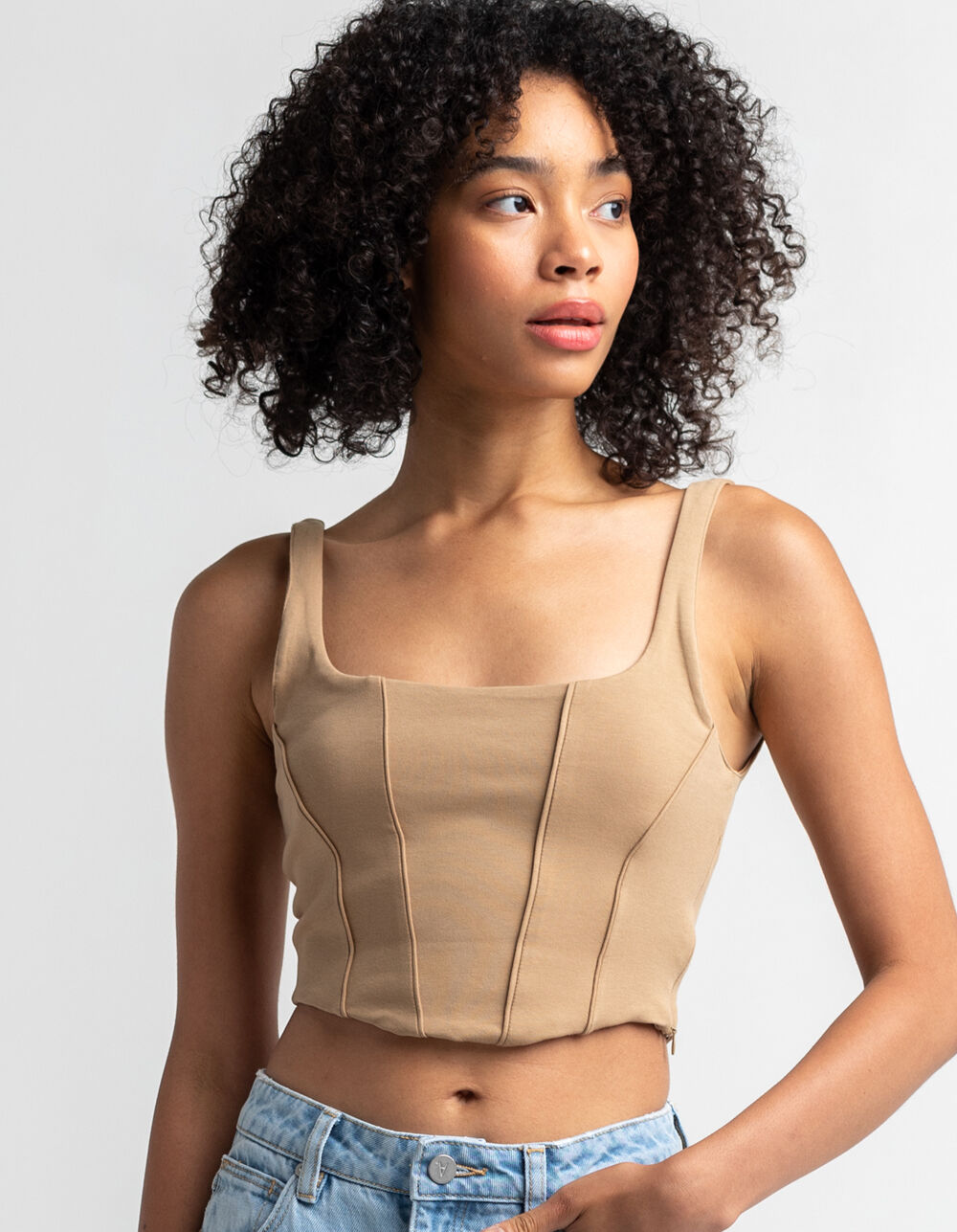 NIA Womens Seamed Corset Tank - FAWN | Tillys