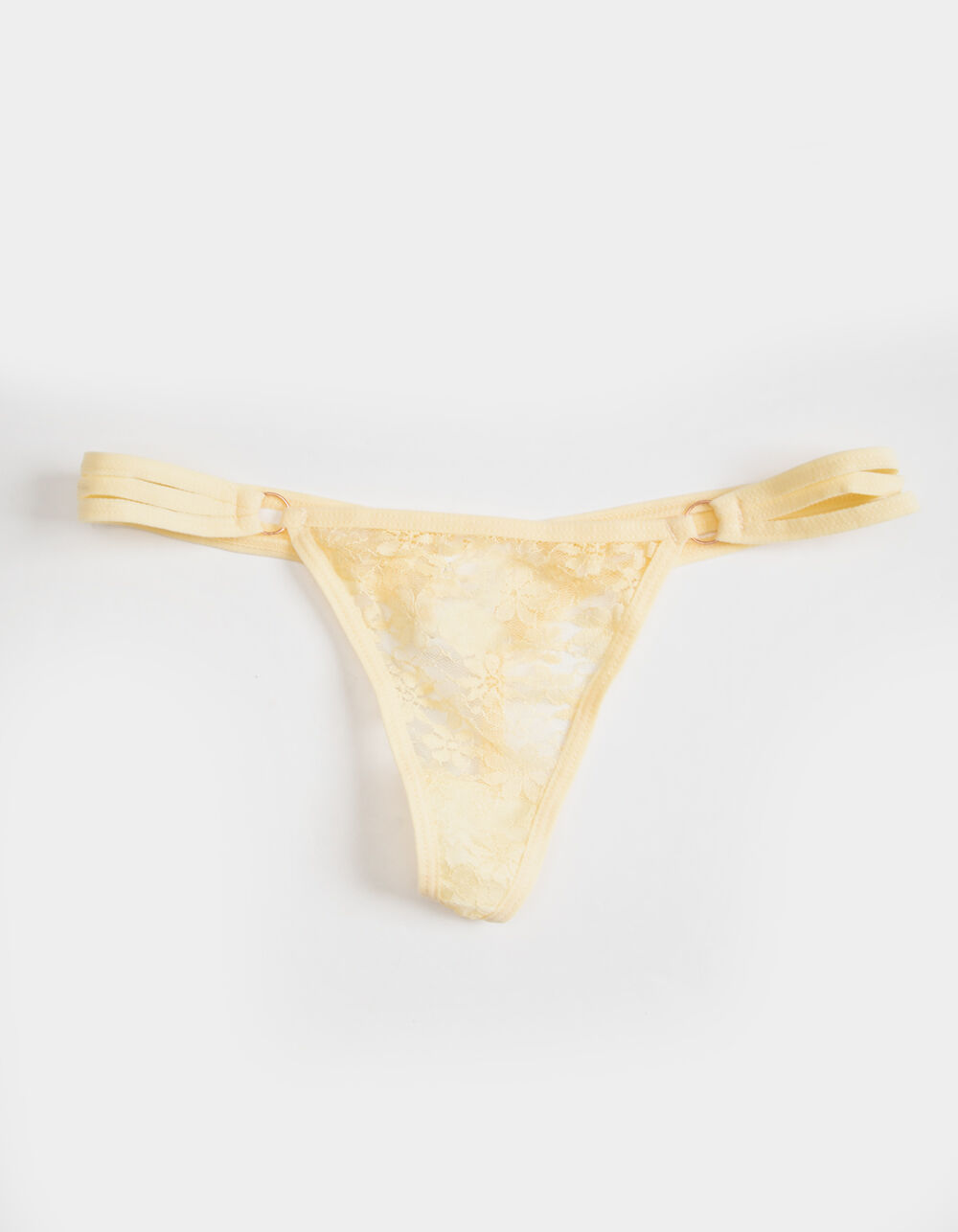 FULL TILT Strappy Side Lace Thong - LT YELLOW | Tillys