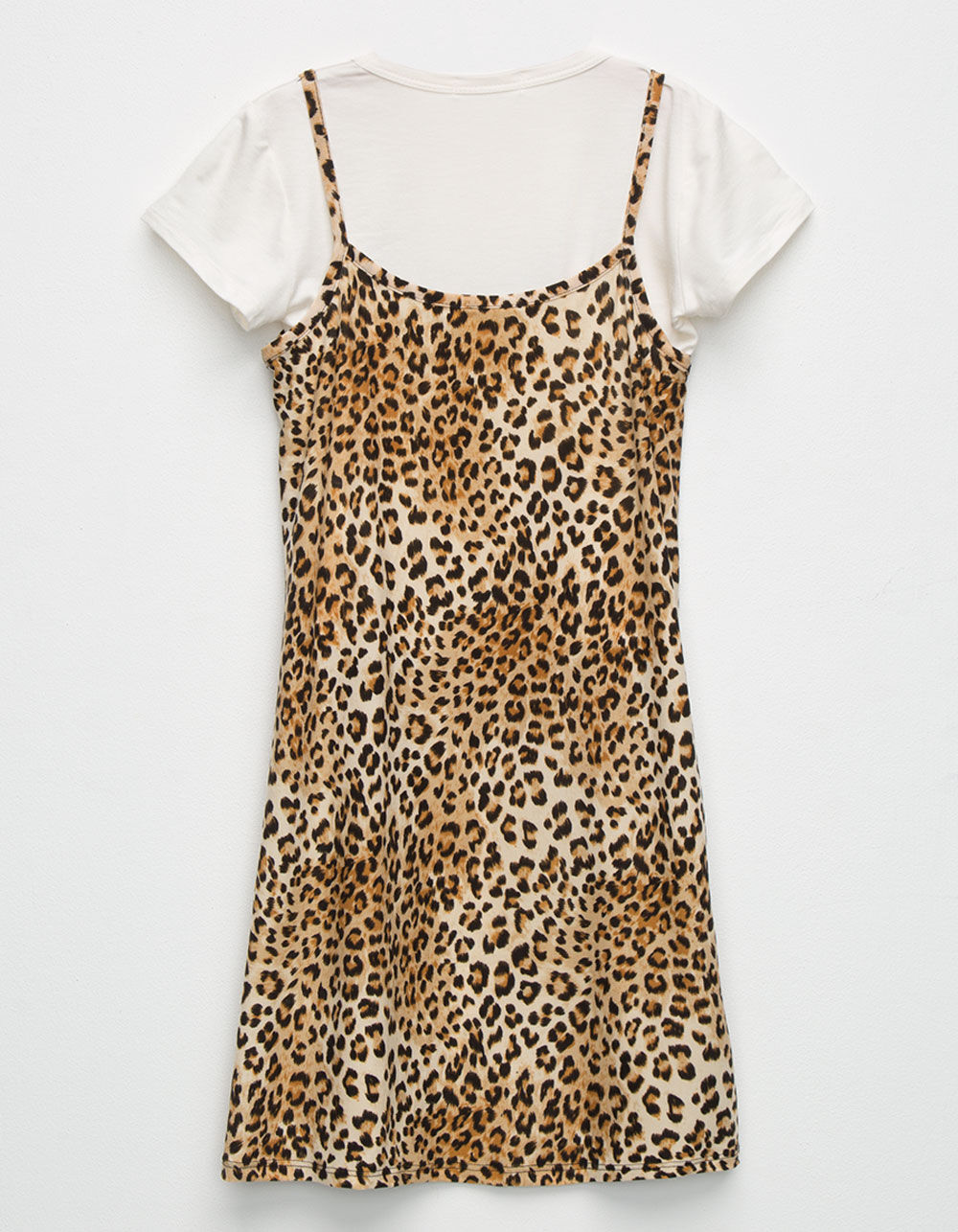 FULL TILT Leopard Girls 2Fer Tee Dress - LEOPA | Tillys