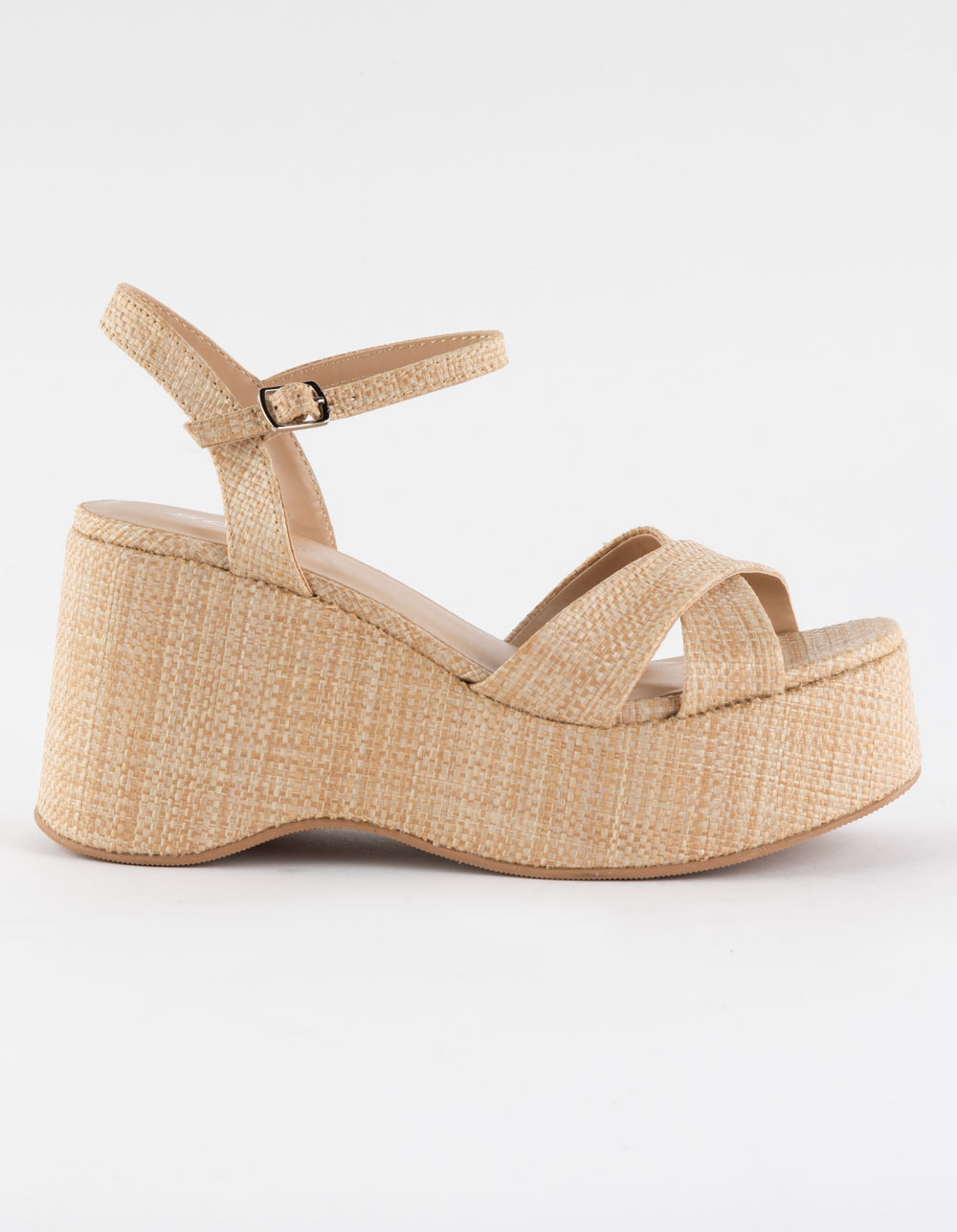 SODA Cross Band Womens Platform Wedges - NATURAL | Tillys