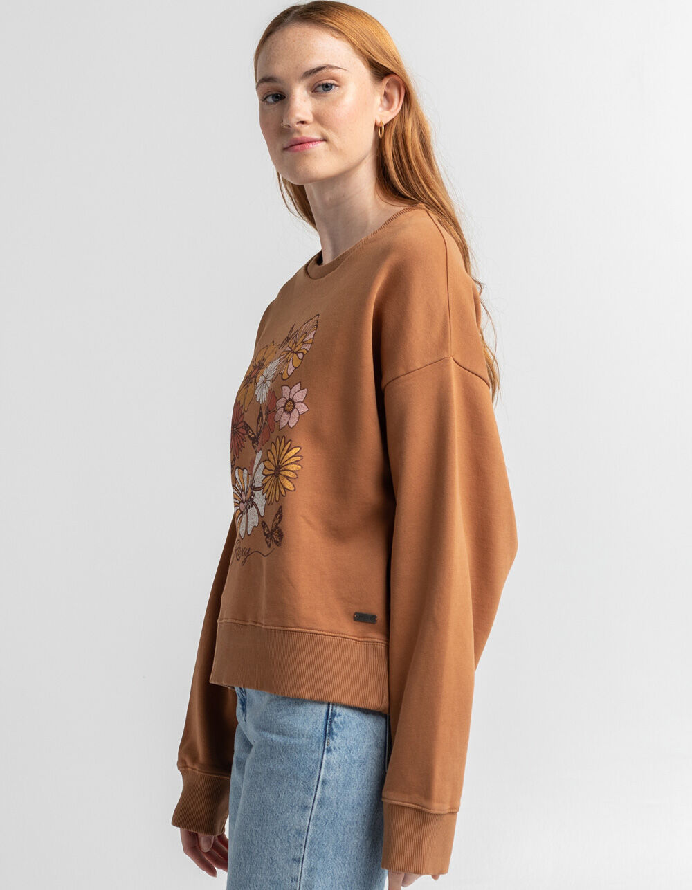 ROXY Flower Womens Oversized Sweatshirt - ACORN | Tillys