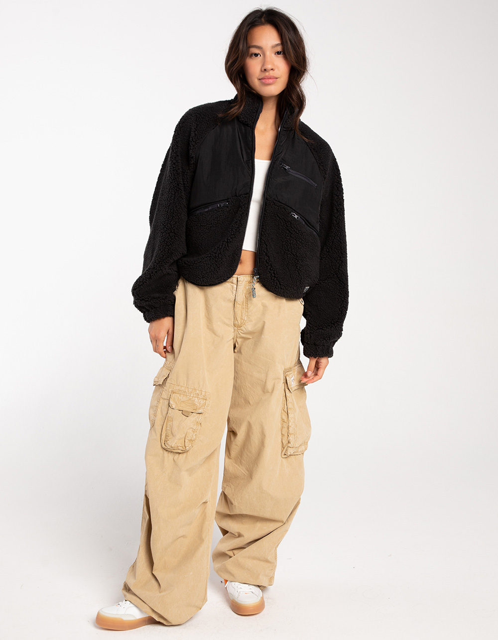 BDG Urban Outfitters Boxy Cozy Fleece Womens Jacket - BLACK | Tillys