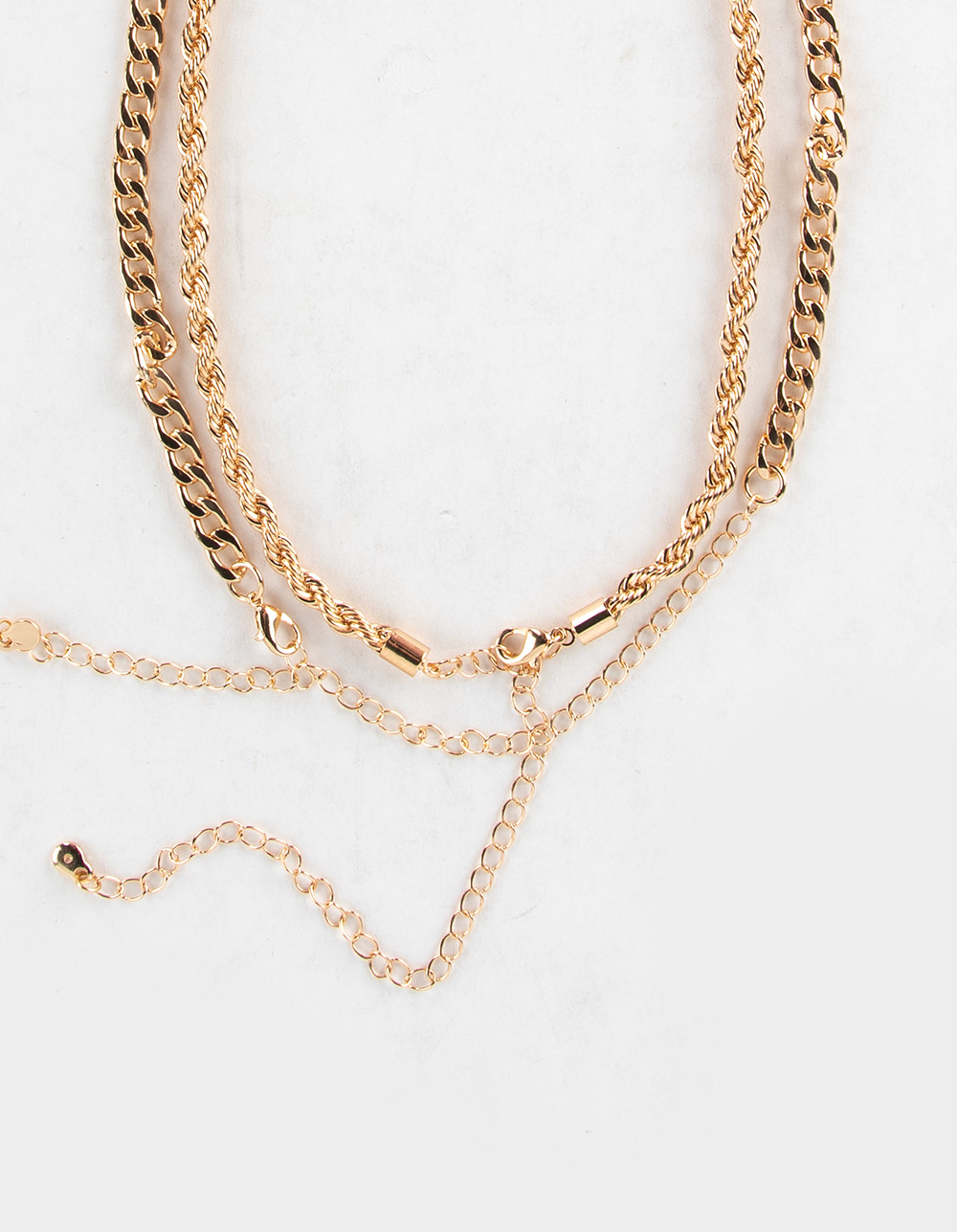 RSQ Layered Rope Curb Chain Necklace - GOLD | Tillys