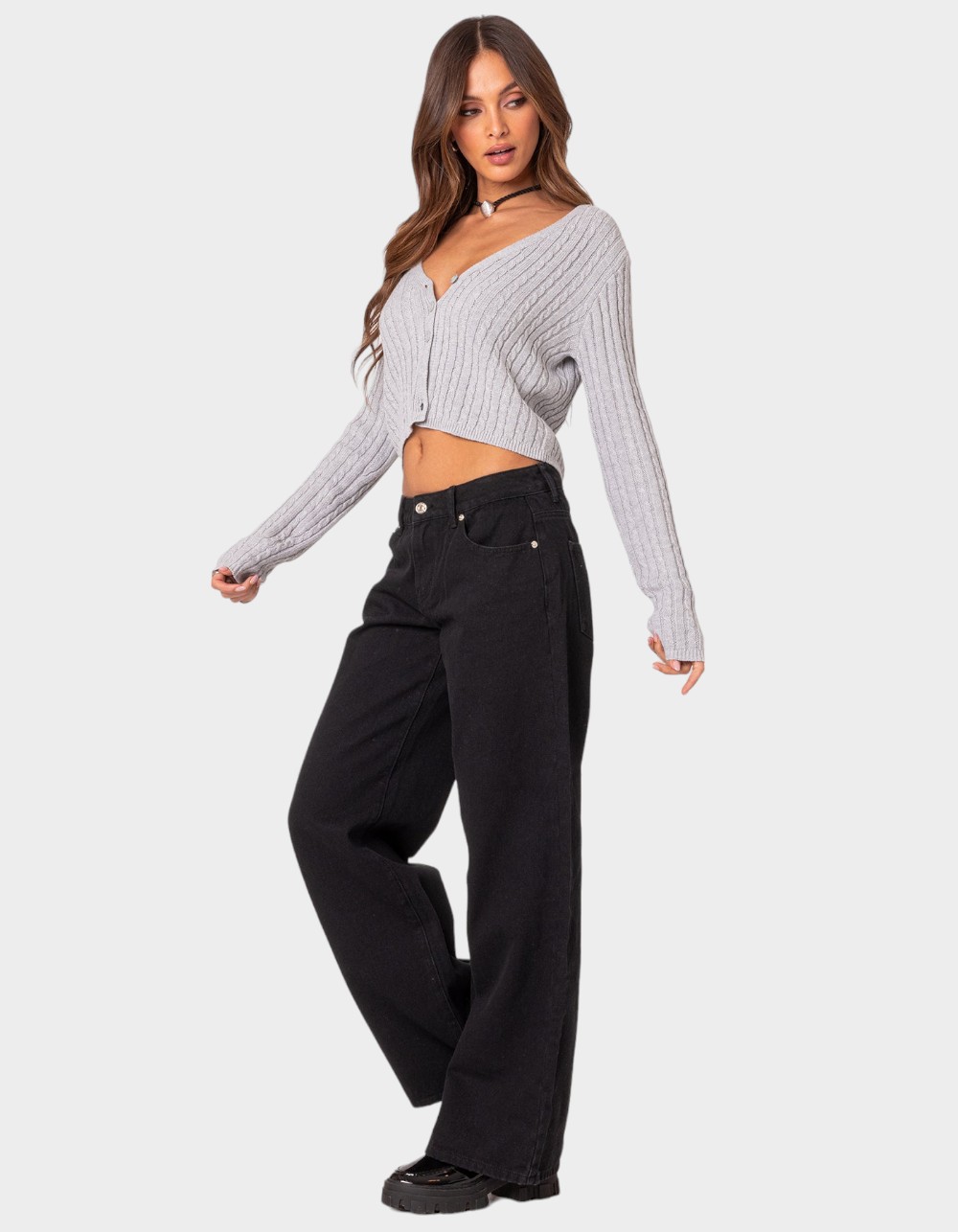 EDIKTED Daytime Low Rise Jeans - BLACK | Tillys