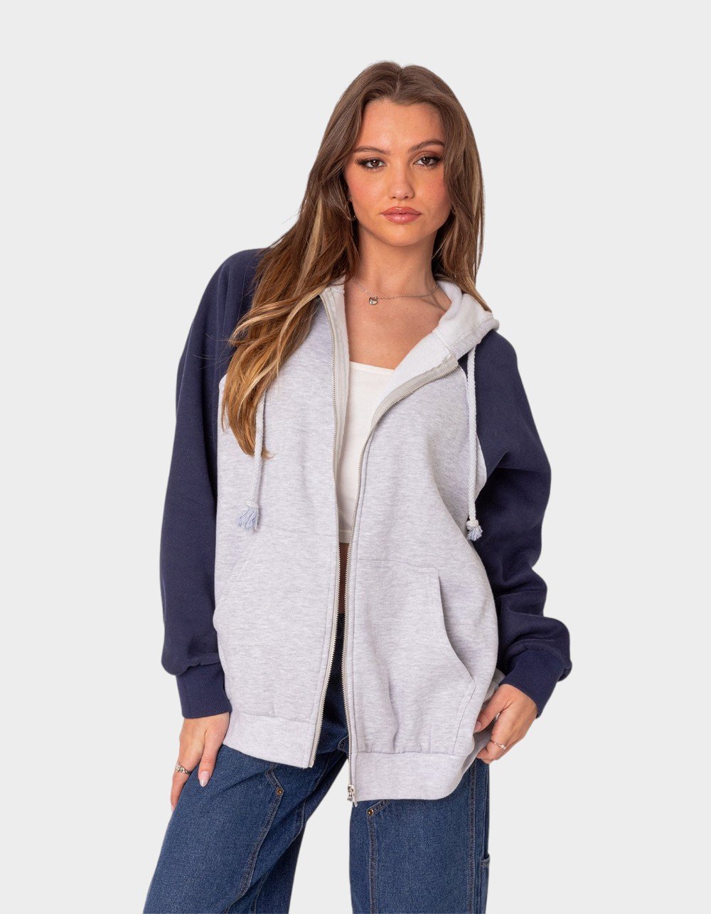 EDIKTED Oslo Zip Up Hoodie - GRAY | Tillys