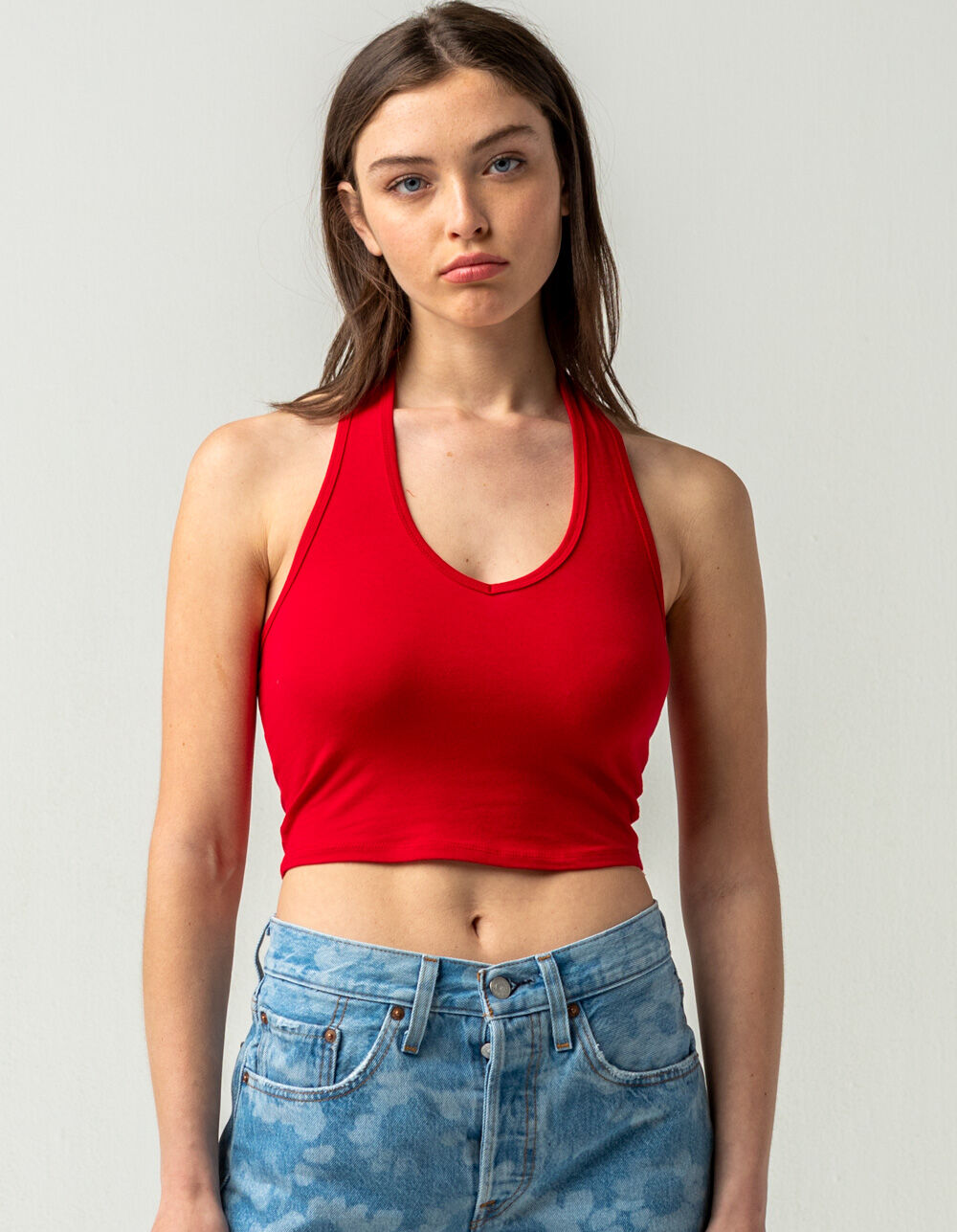 BOZZOLO Womens Red Halter Top - RED | Tillys